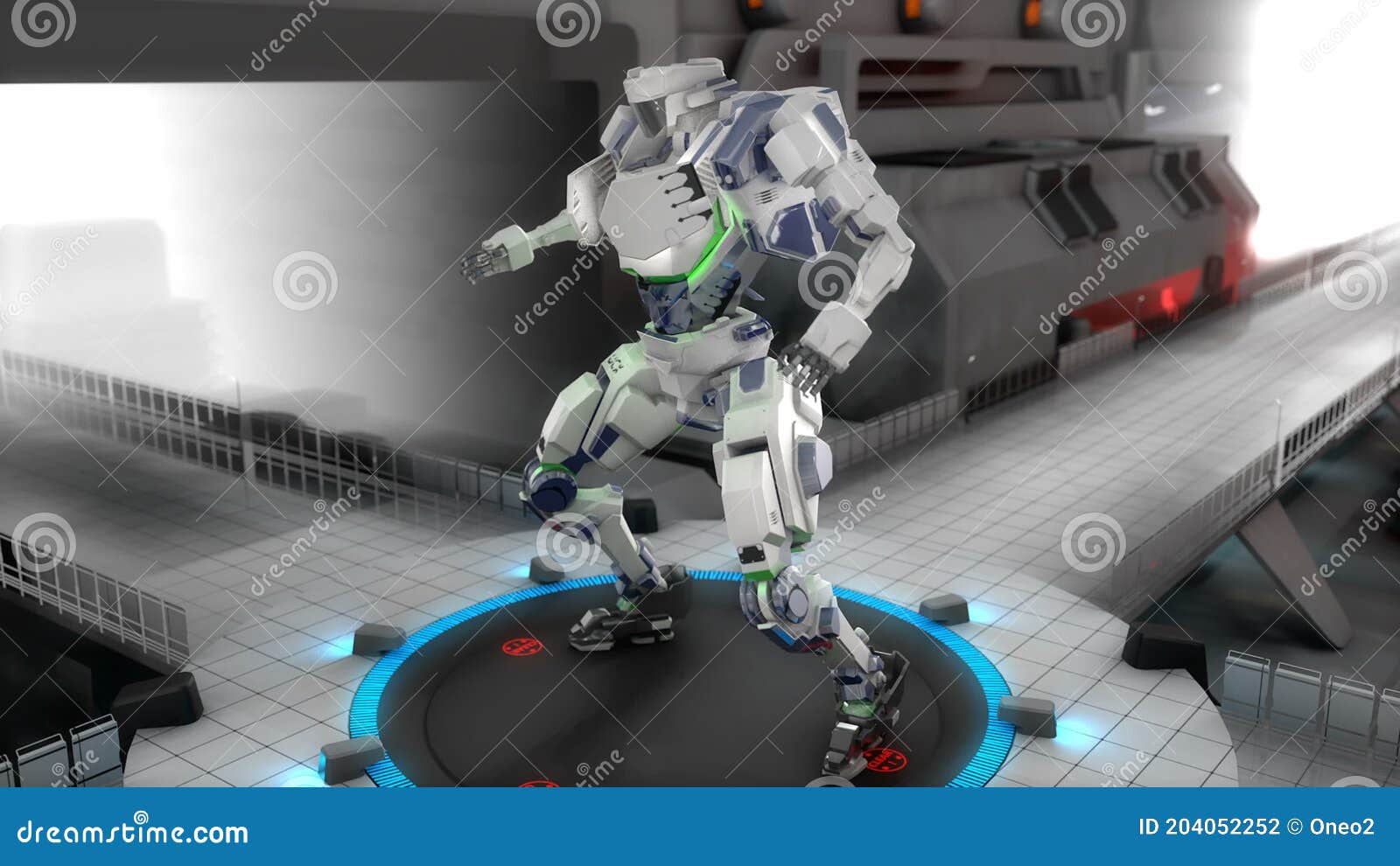 Giant Battle Robot in Fighting Pose. Stock Footage - Video of mecha ...