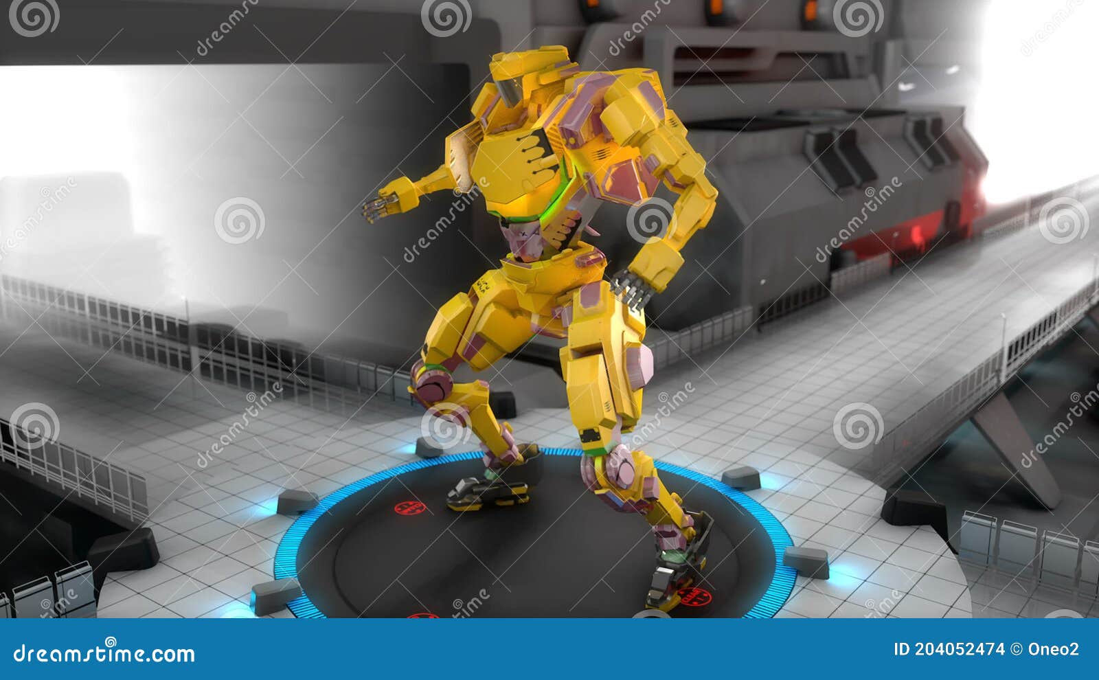 Giant Battle Robot in Fighting Pose. Stock Footage - Video of animation ...