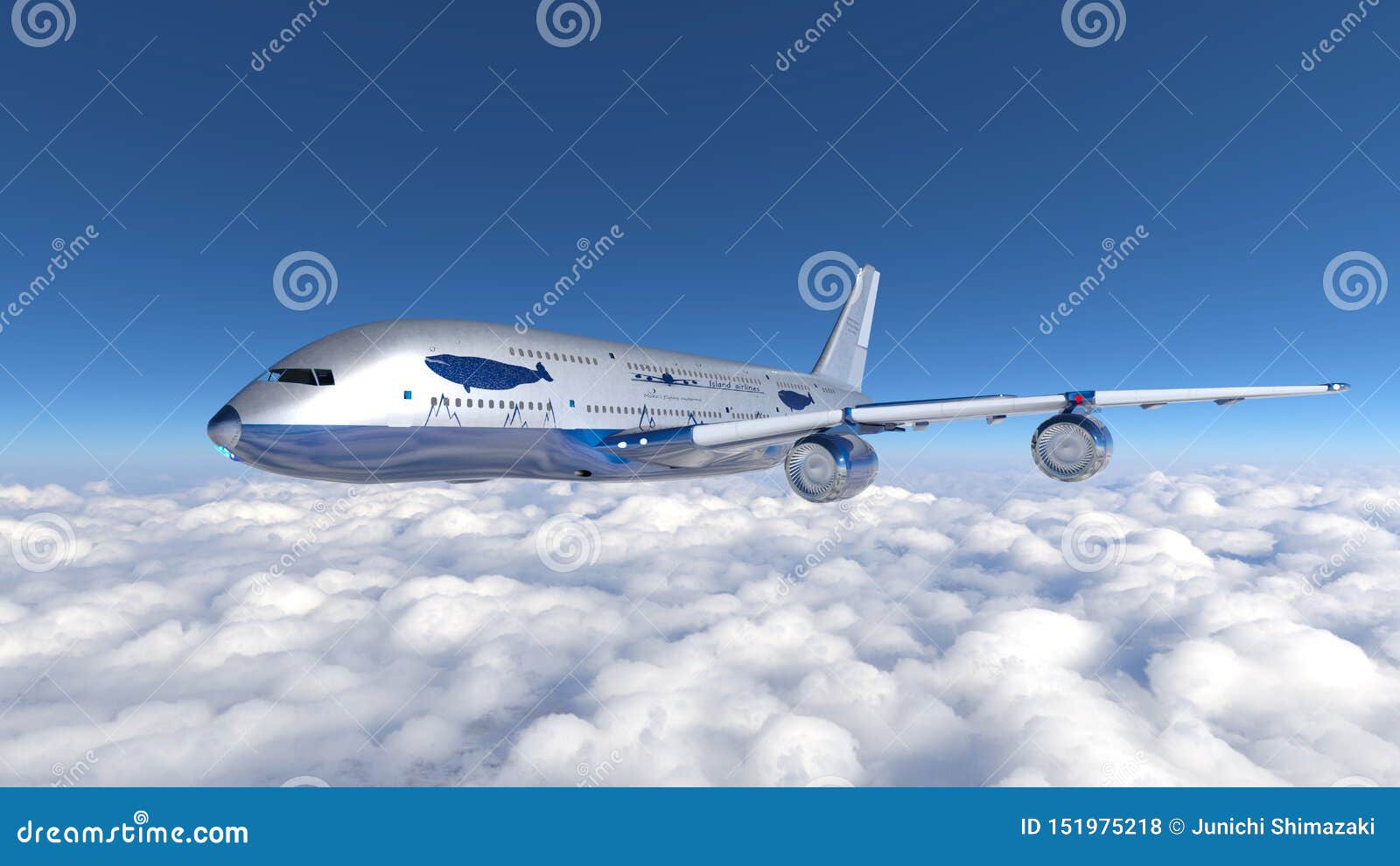 3D CG Rendering of Airplane Stock Illustration - Illustration of ...