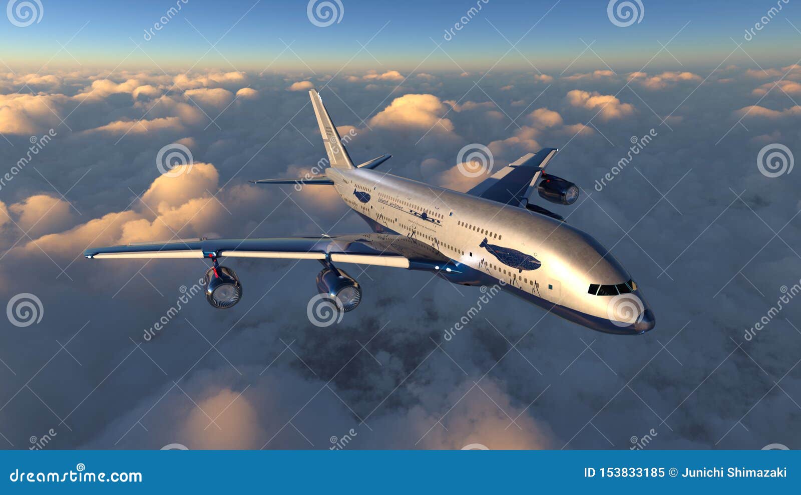 3D CG Rendering of Airplane Stock Illustration - Illustration of ...