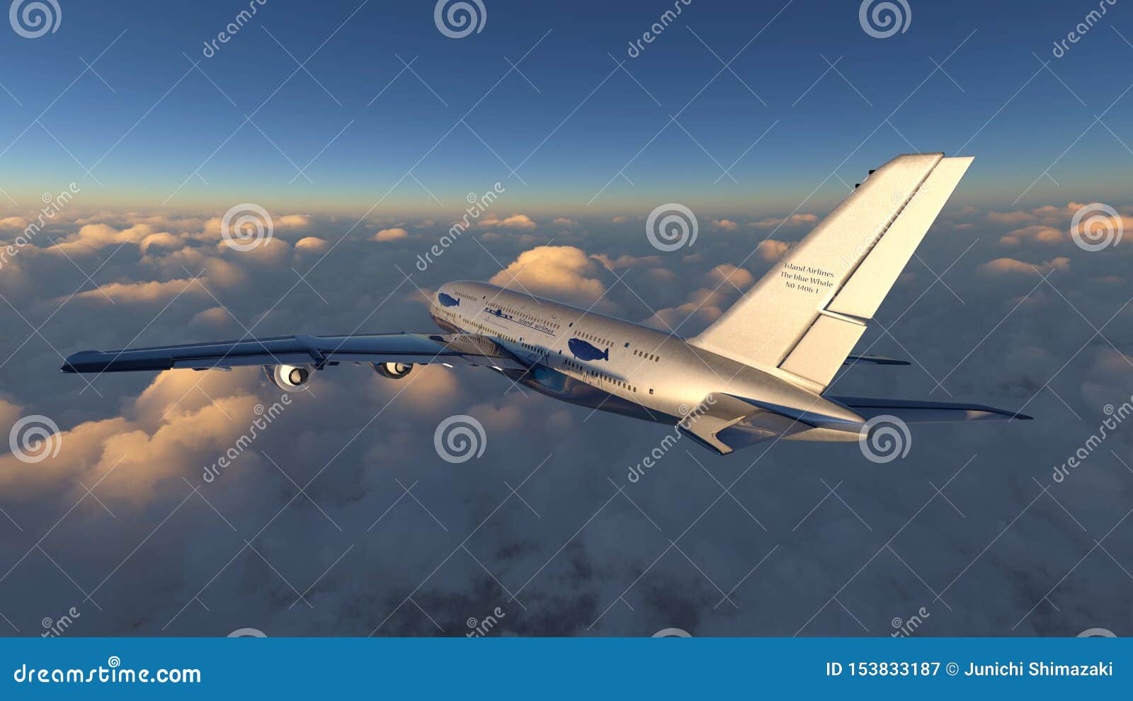3D CG Rendering of Airplane Stock Illustration - Illustration of ...