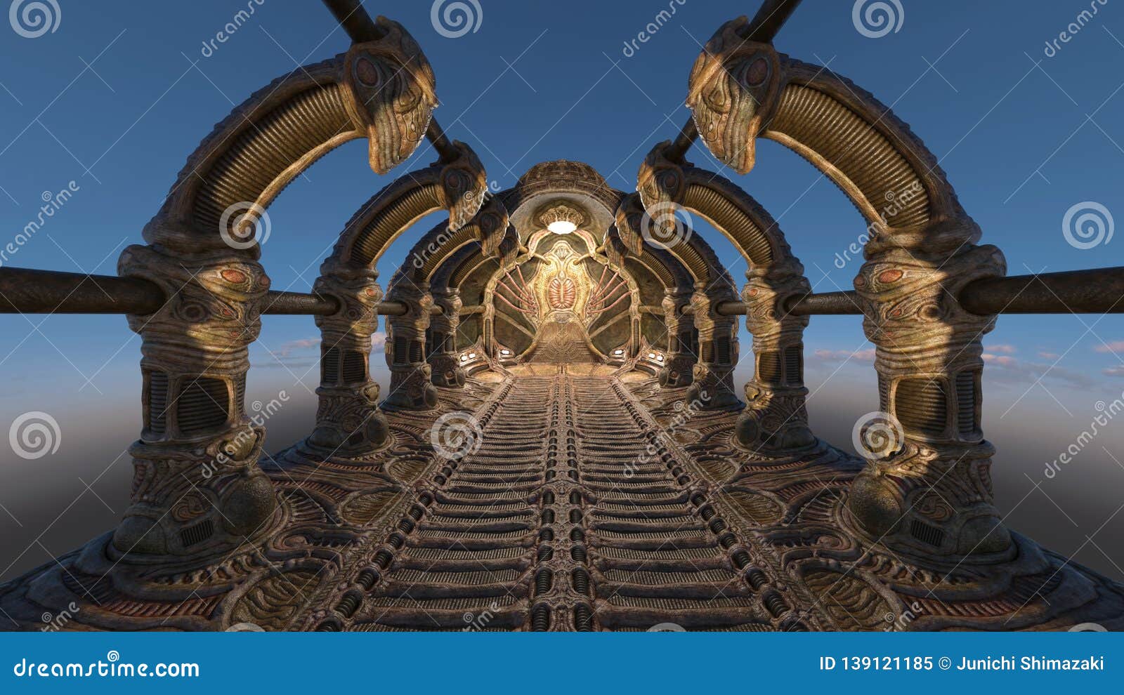 3D CG Rendering of Alien Base Stock Illustration - Illustration of ...