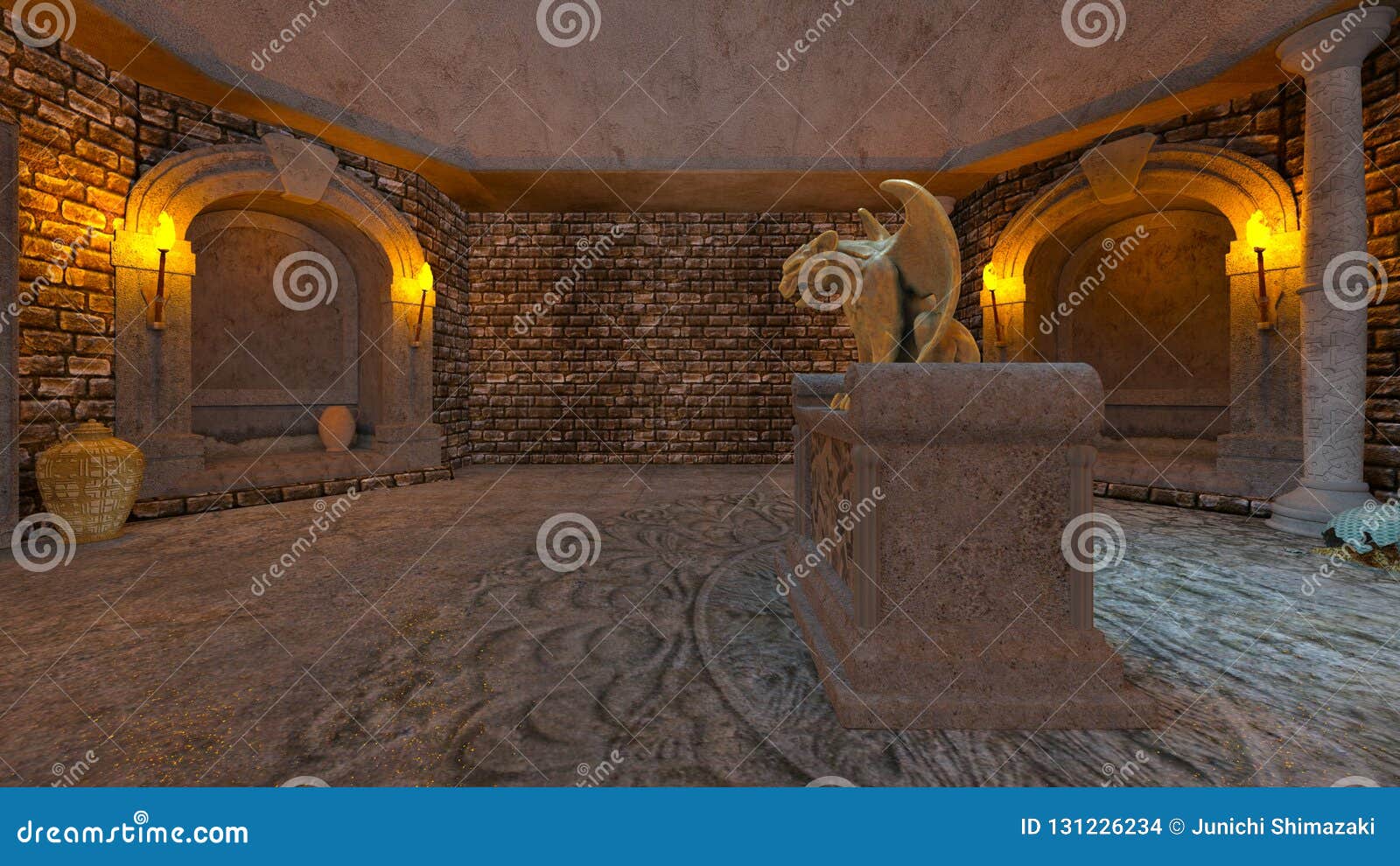 3D CG Rendering of Ancient Ruins Stock Illustration - Illustration of ...