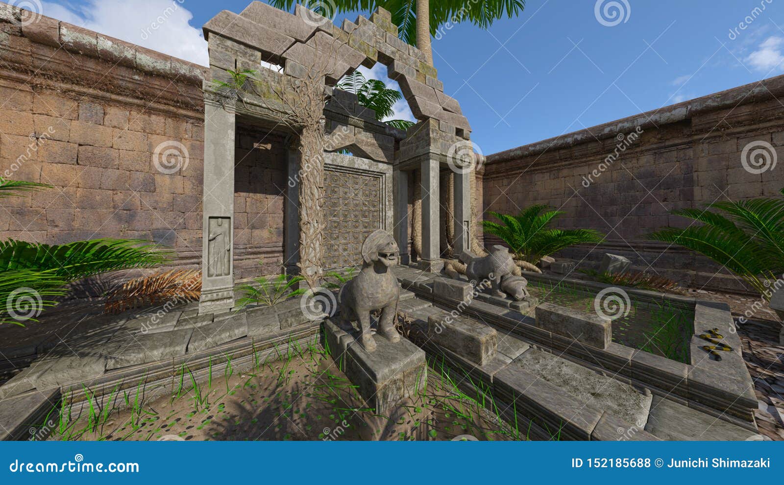 3D CG Rendering of Ancient Ruins Stock Illustration - Illustration of ...