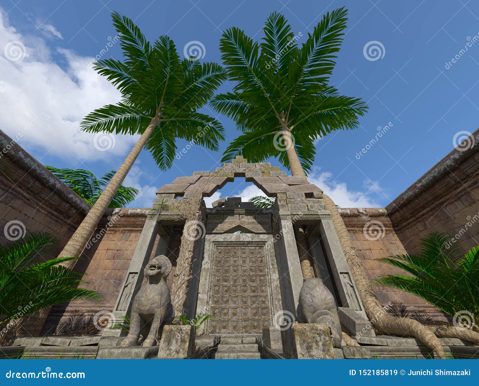 3D CG Rendering of Ancient Ruins Stock Illustration - Illustration of ...