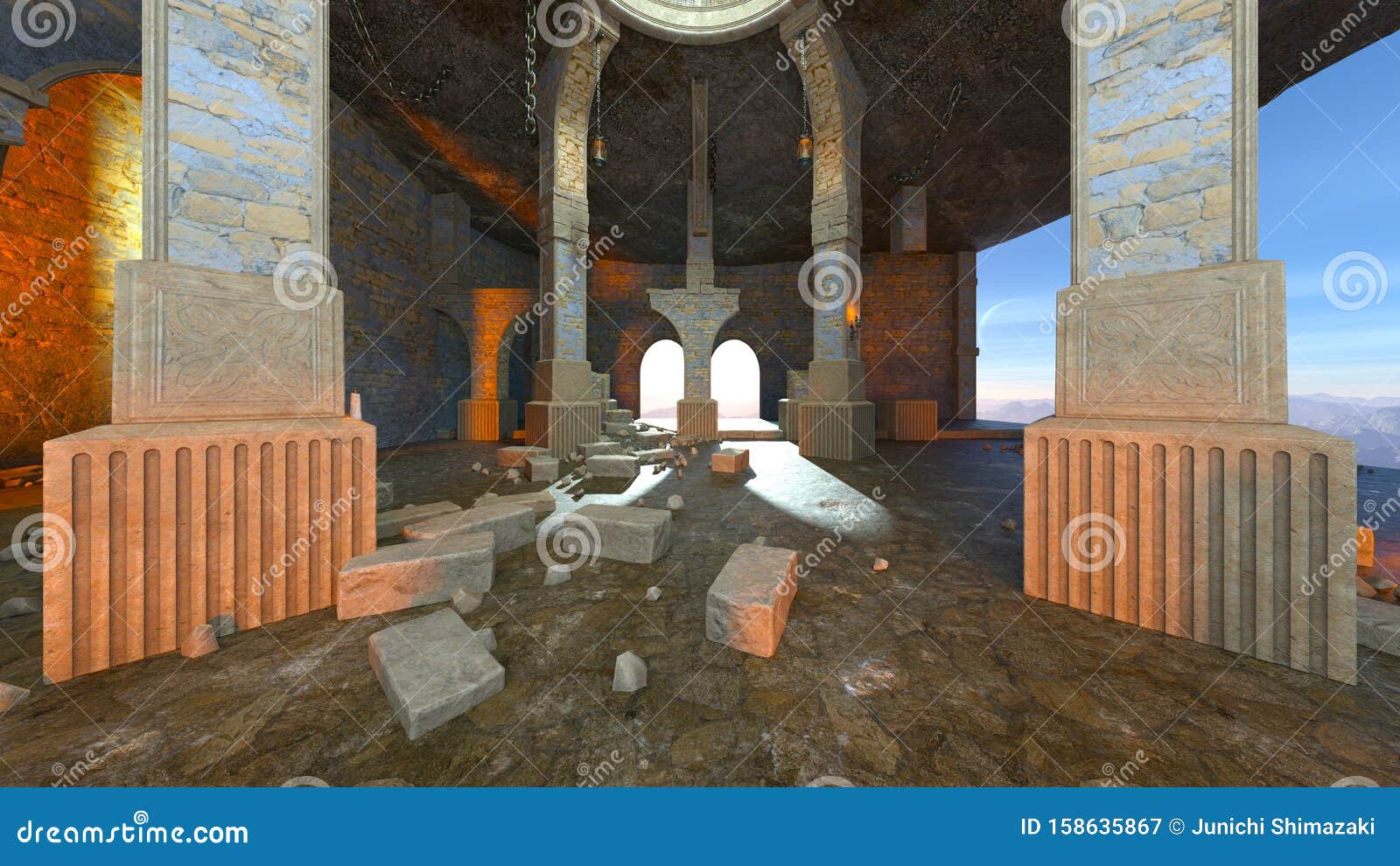 3D CG Rendering of Ancient Ruins Stock Image - Image of exploration ...