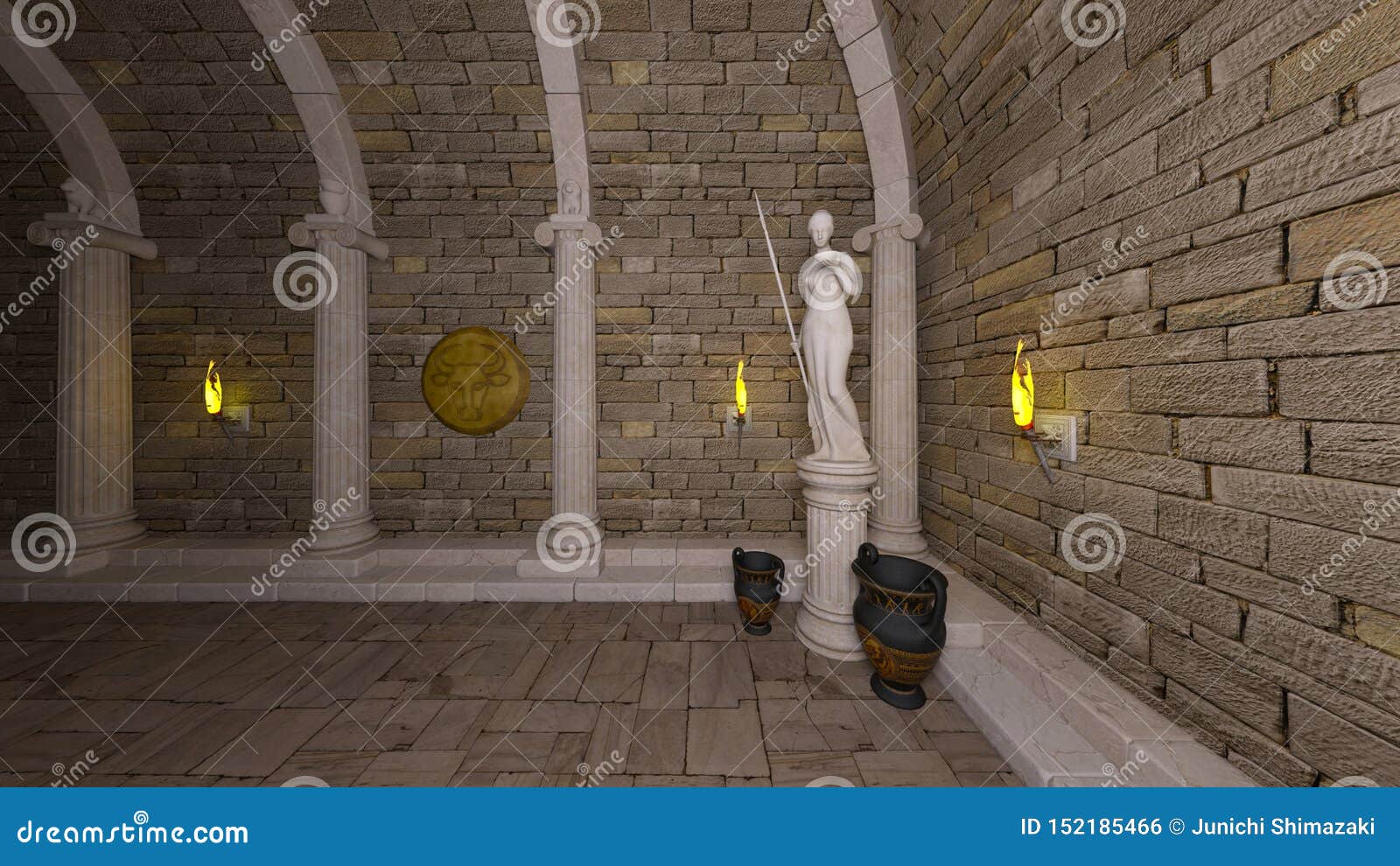3D CG Rendering of Ancient Ruins Stock Illustration - Illustration of ...