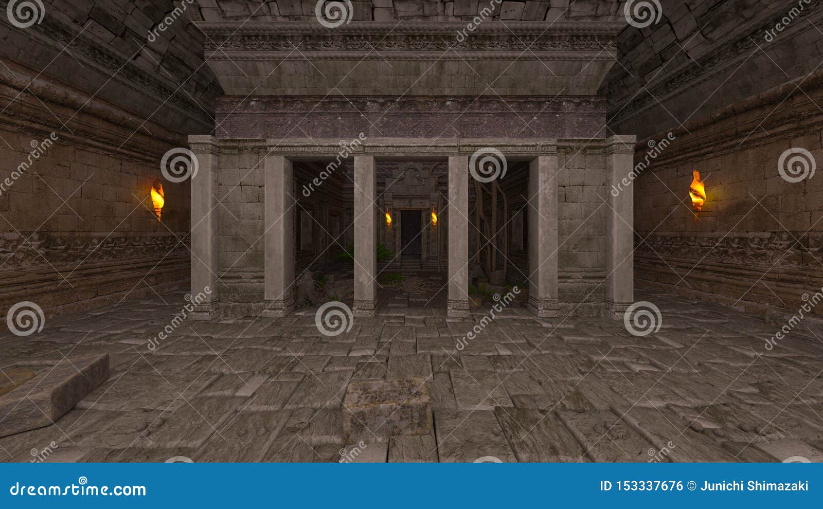 3D CG Rendering of Ancient Ruins Stock Illustration - Illustration of ...