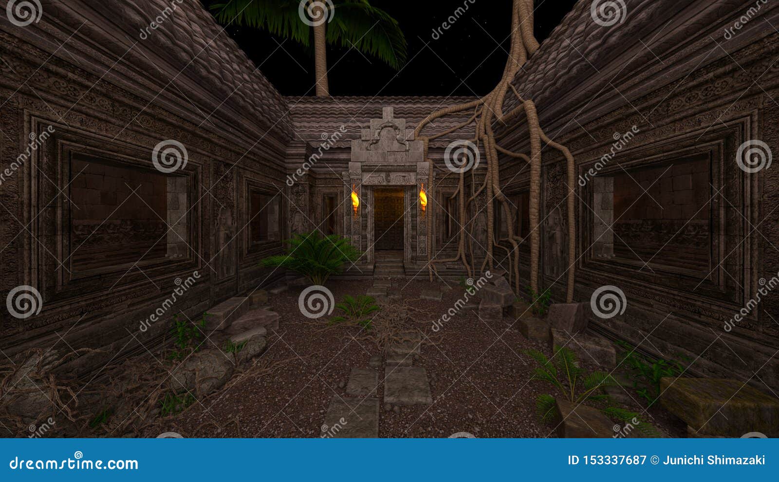3D CG Rendering of Ancient Ruins Stock Illustration - Illustration of ...