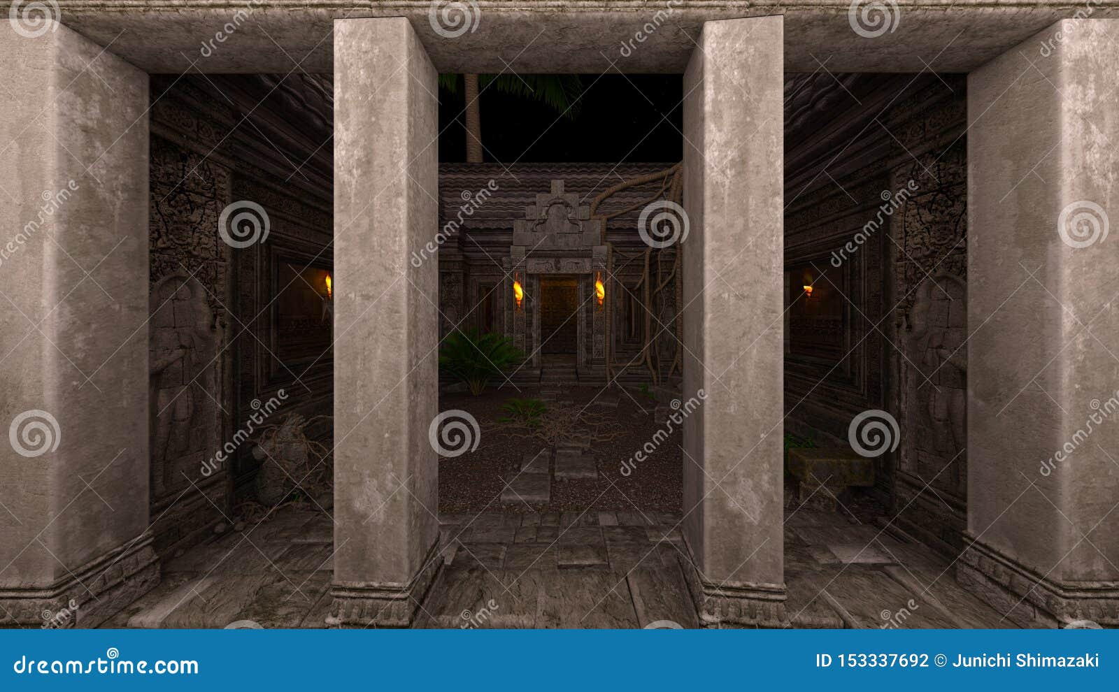 3D CG Rendering of Ancient Ruins Stock Illustration - Illustration of ...