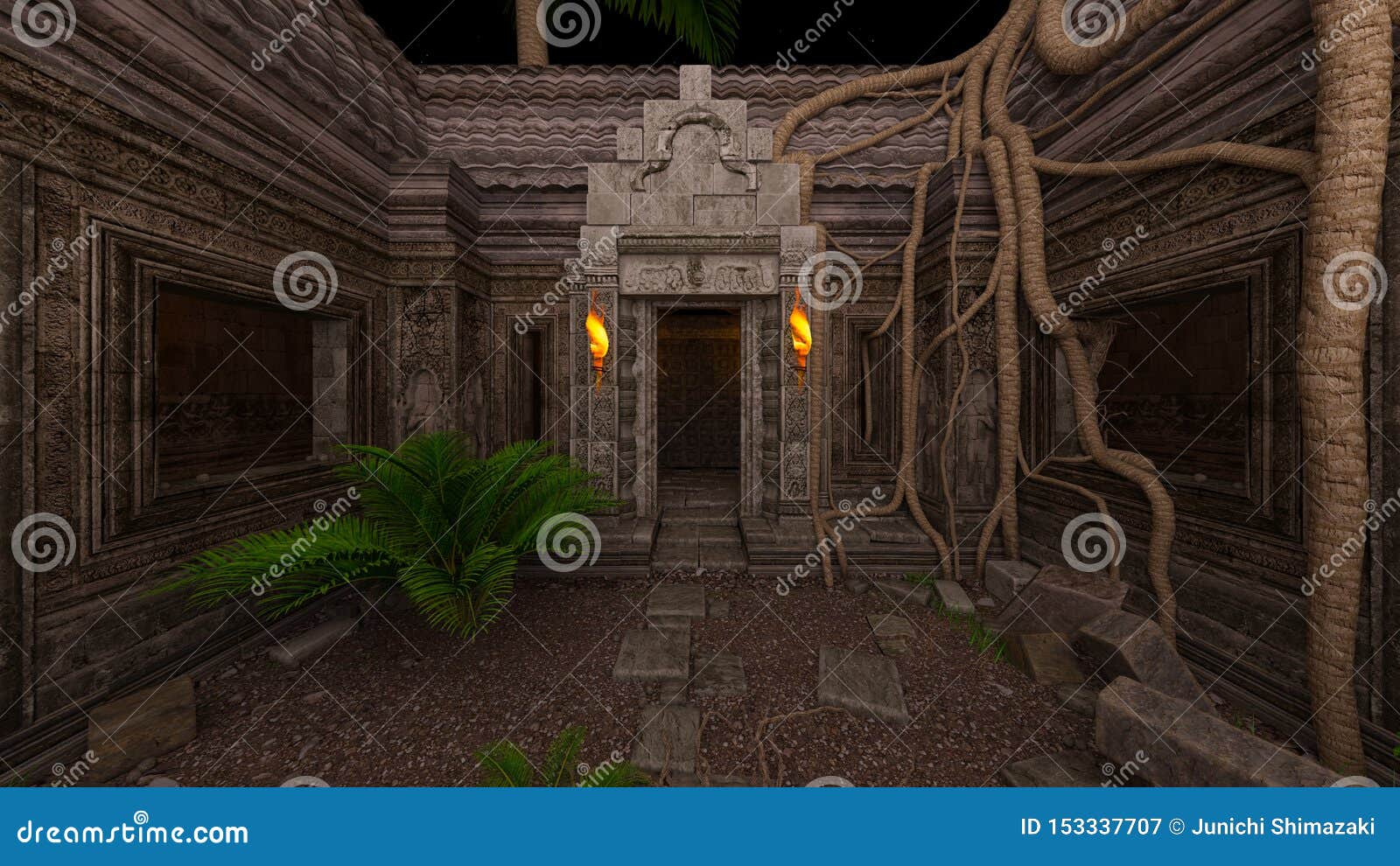3D CG Rendering of Ancient Ruins Stock Illustration - Illustration of ...