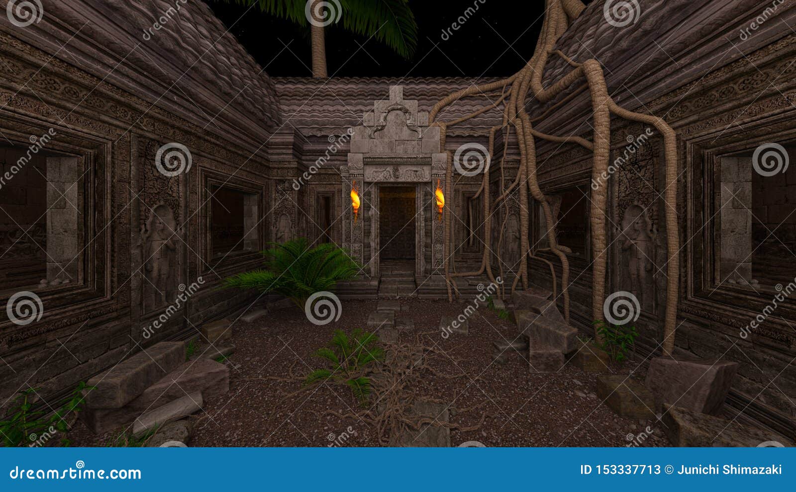 3D CG Rendering of Ancient Ruins Stock Illustration - Illustration of ...