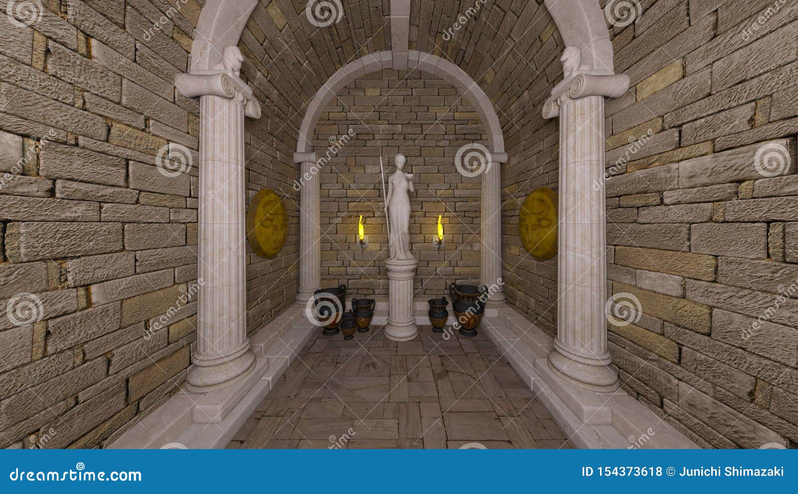 3D CG Rendering of Ancient Ruins Stock Illustration - Illustration of ...