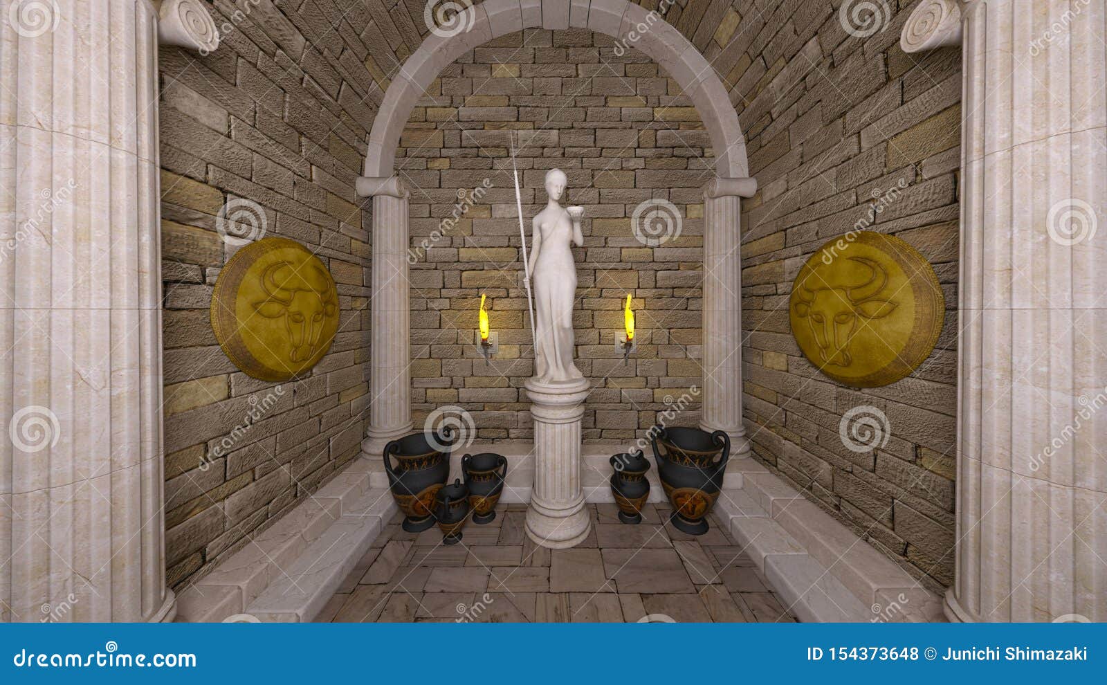 3D CG Rendering of Ancient Ruins Stock Illustration - Illustration of ...