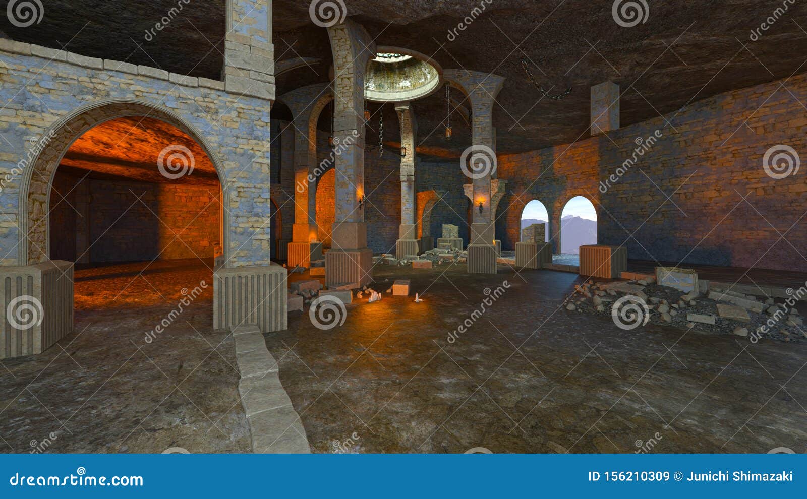 3D CG Rendering of Ancient Ruins Stock Illustration - Illustration of ...