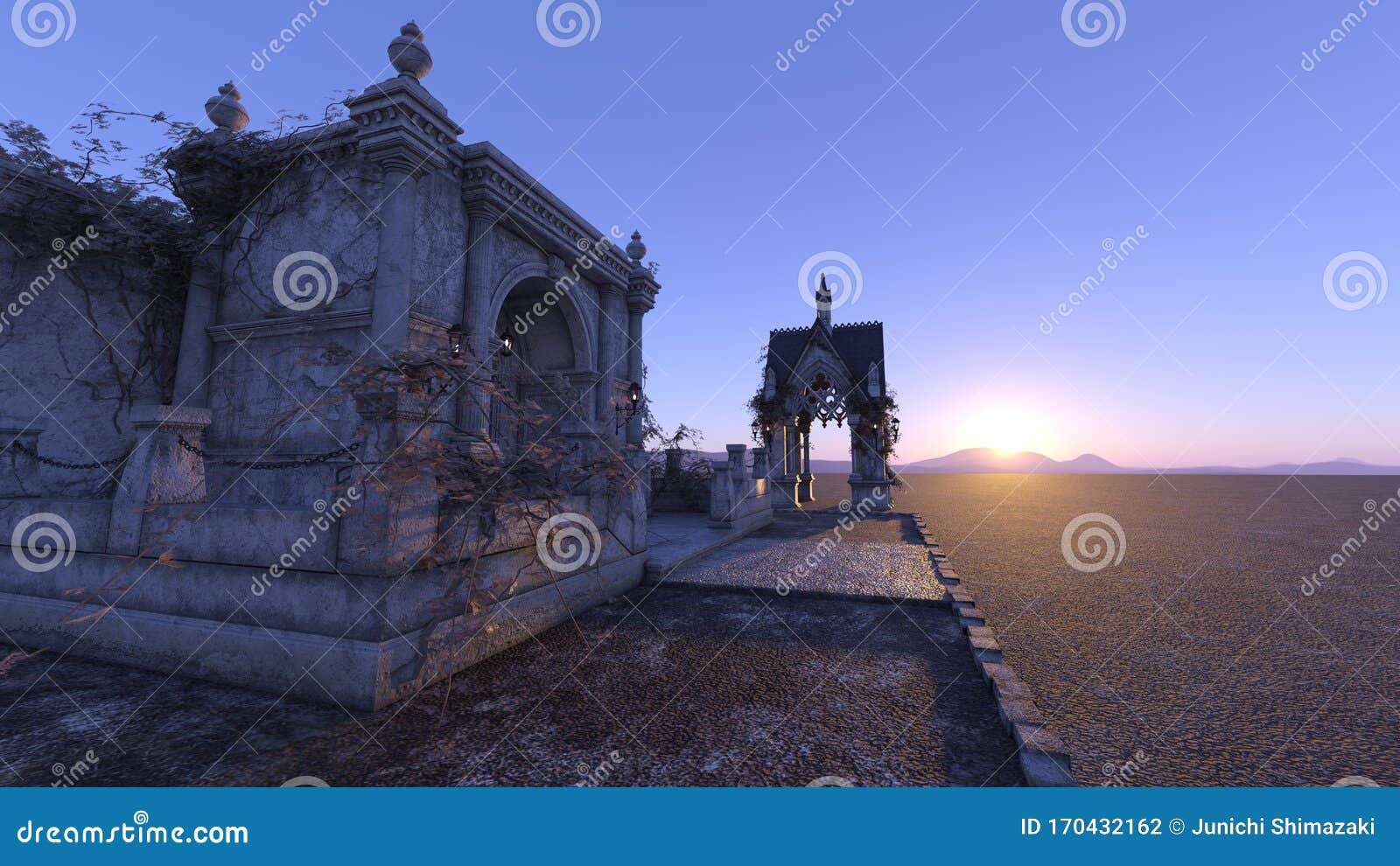 3D CG Rendering of Ancient Ruins Stock Illustration - Illustration of ...