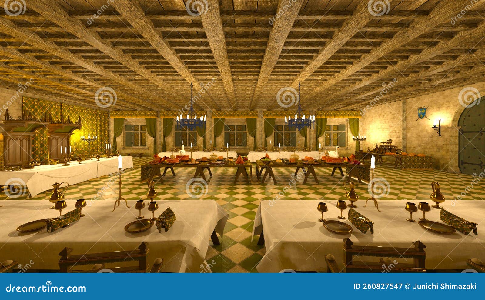 Banquet Hall, Room Flat Vector Illustration | CartoonDealer.com #175704110