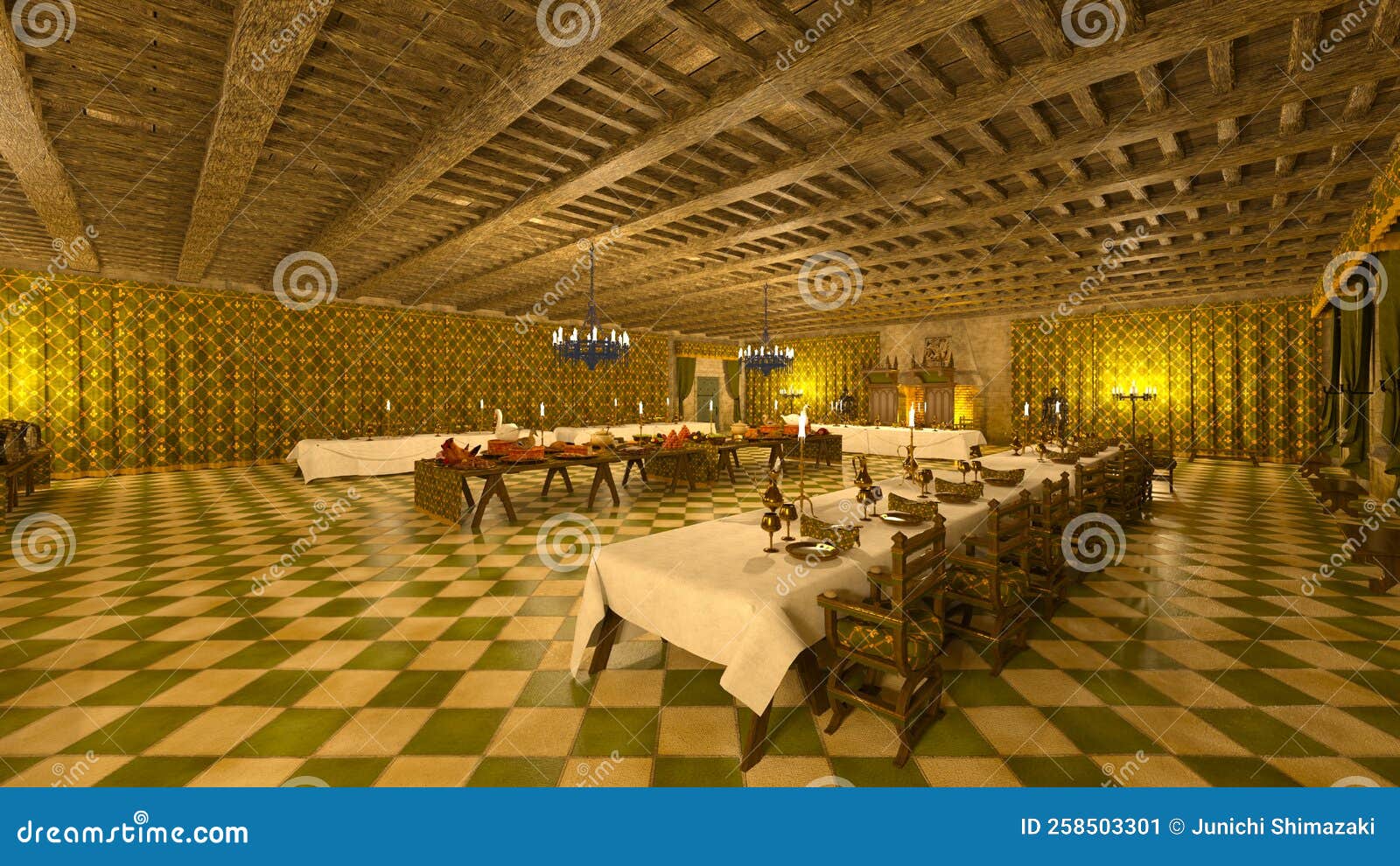 Banquet Hall, Room Flat Vector Illustration | CartoonDealer.com #175704110