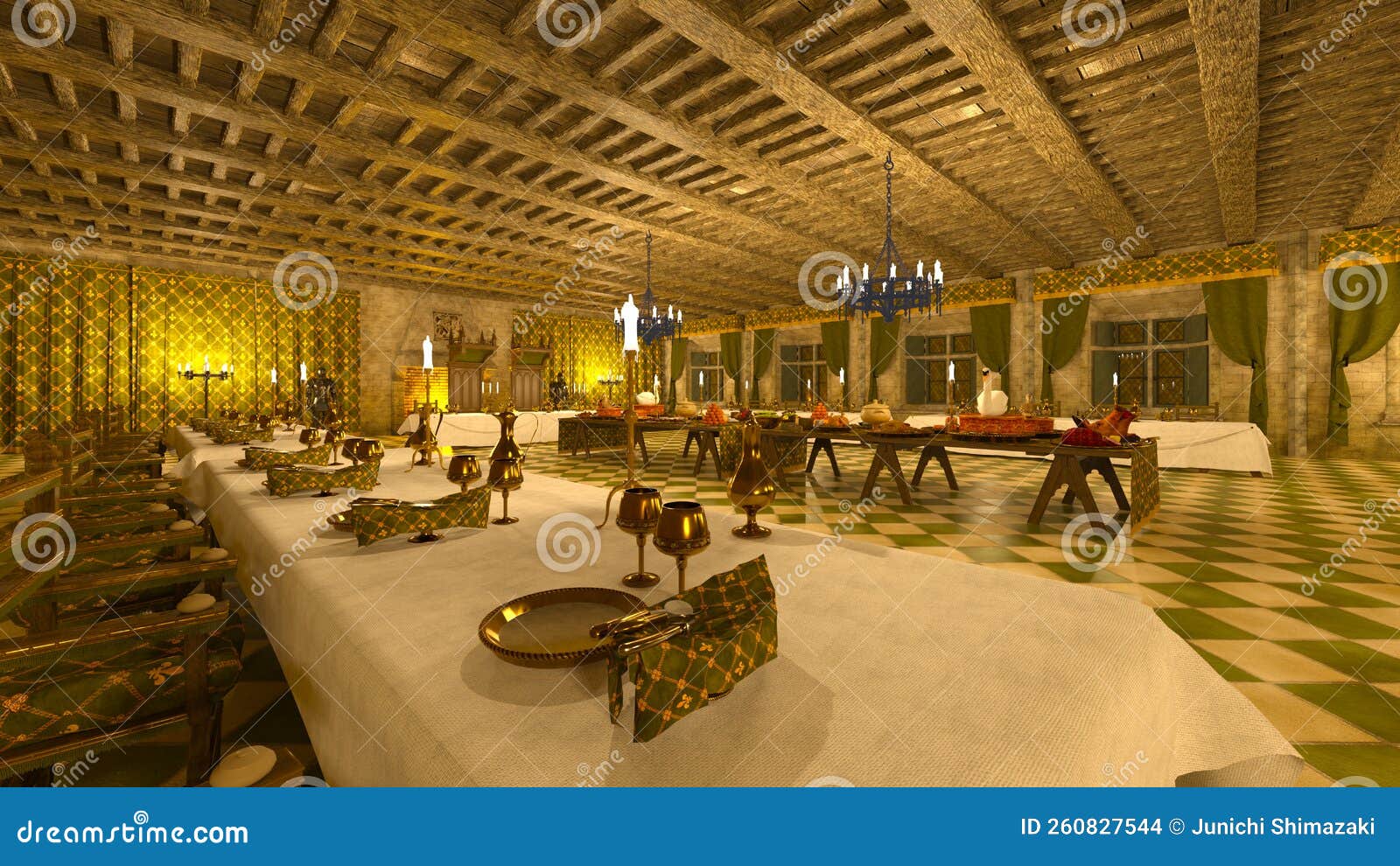 Banquet Hall, Room Flat Vector Illustration | CartoonDealer.com #175704110