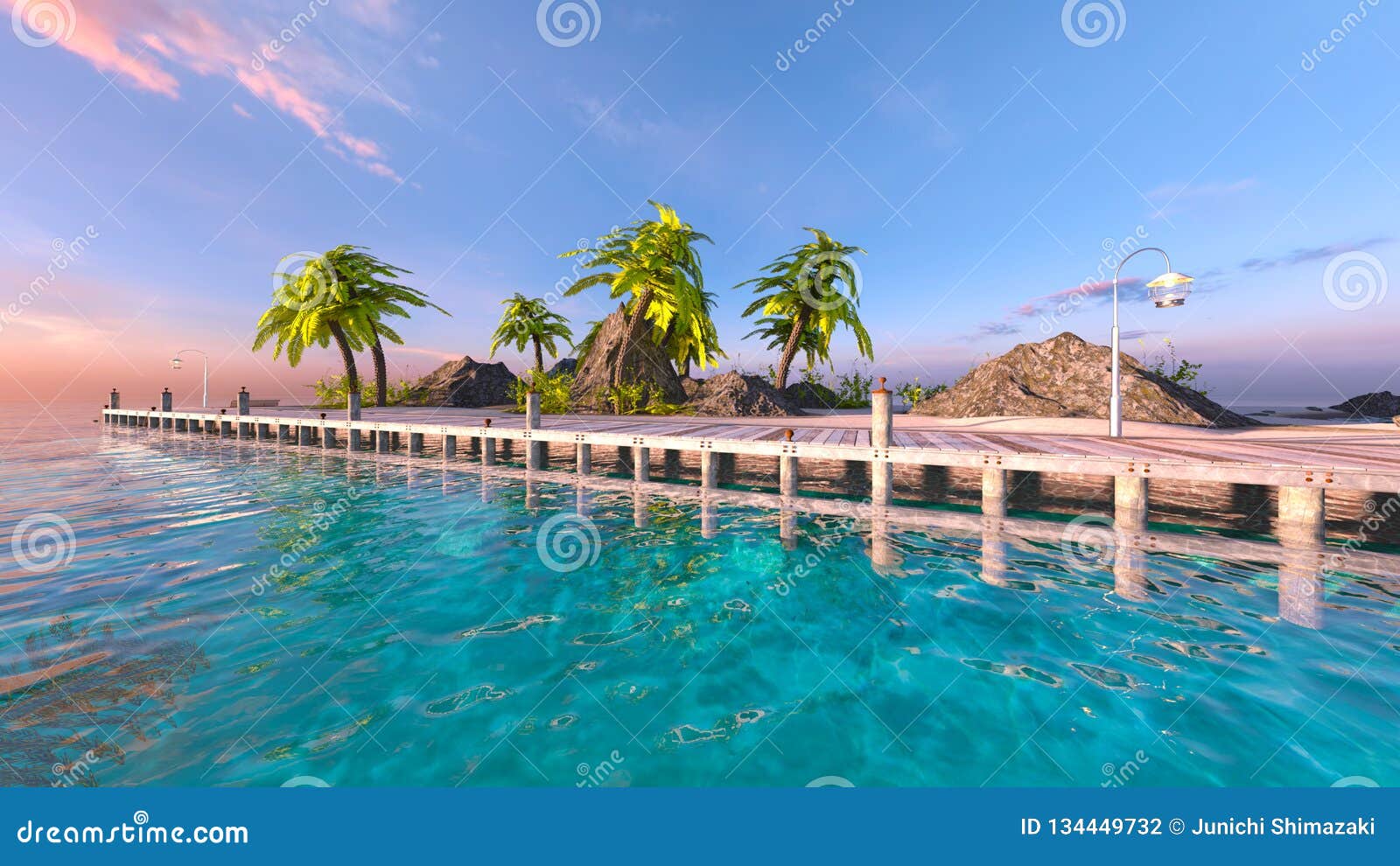 3D CG rendering of Beach stock illustration. Illustration of ocean ...