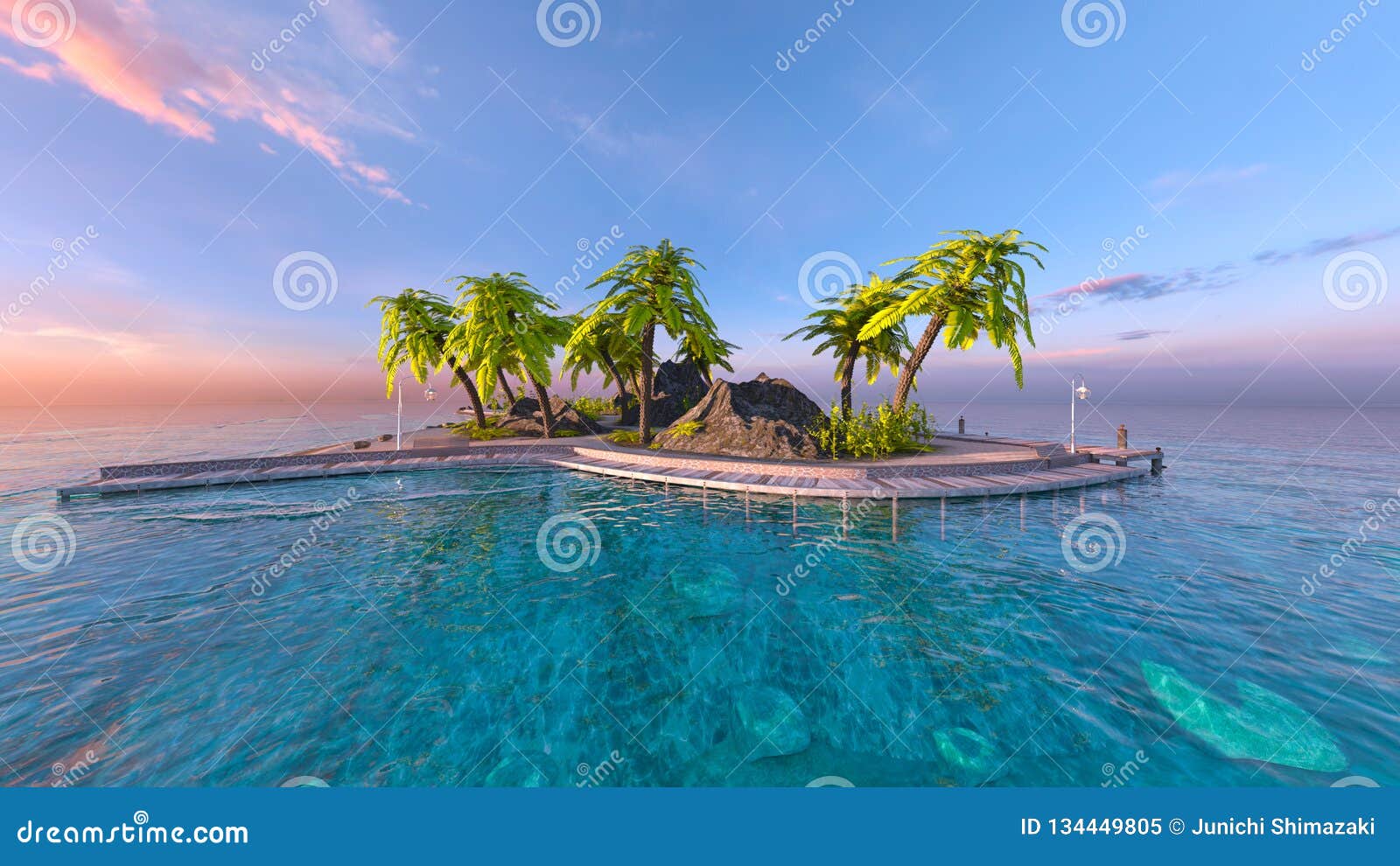 3D CG rendering of Beach stock illustration. Illustration of beach ...