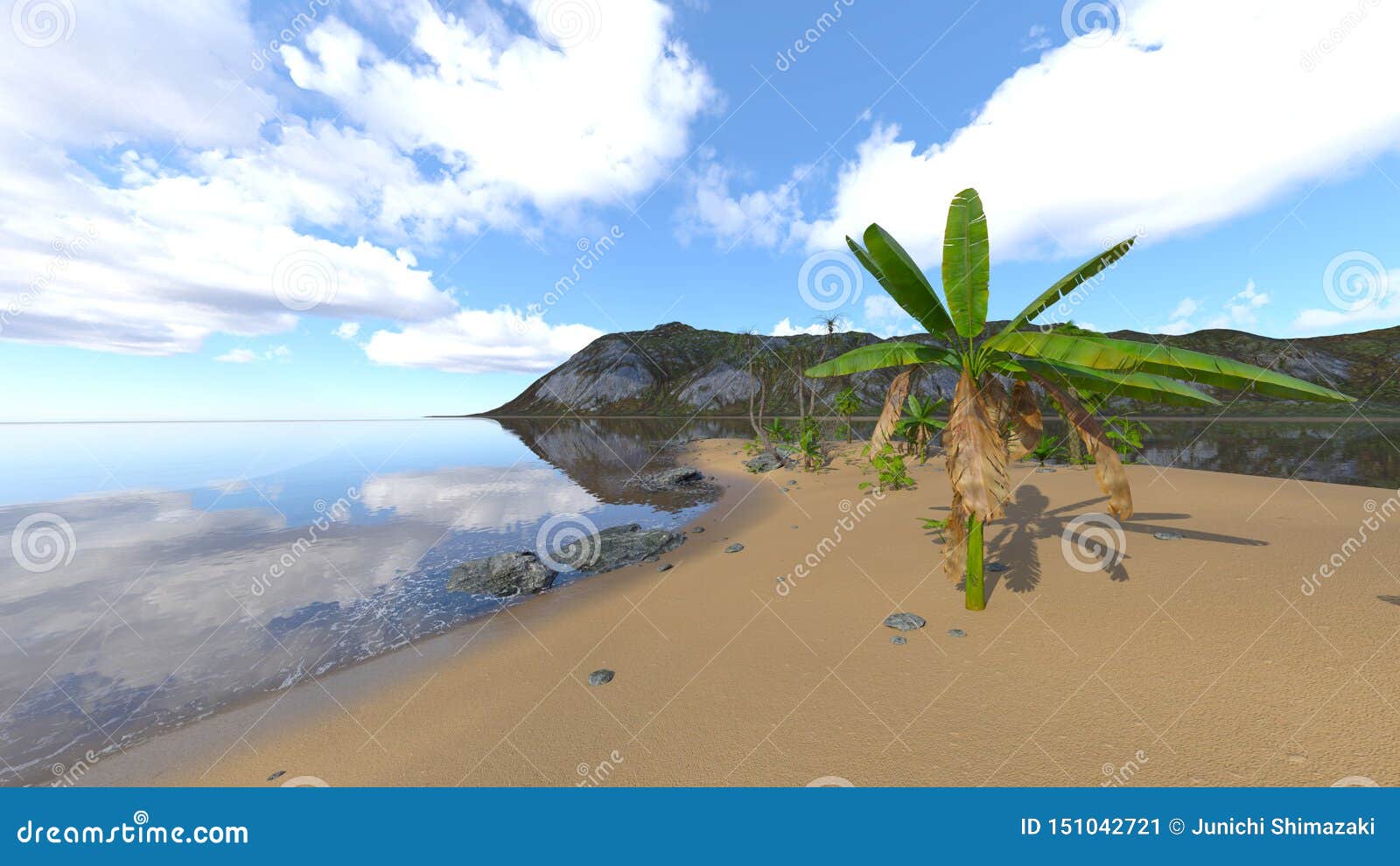 3D CG rendering of Beach stock illustration. Illustration of rendering ...