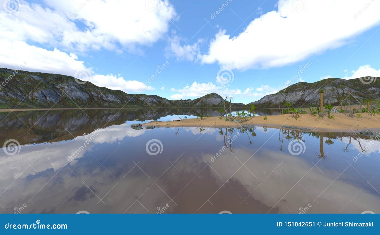 3D CG rendering of Beach stock illustration. Illustration of summer ...