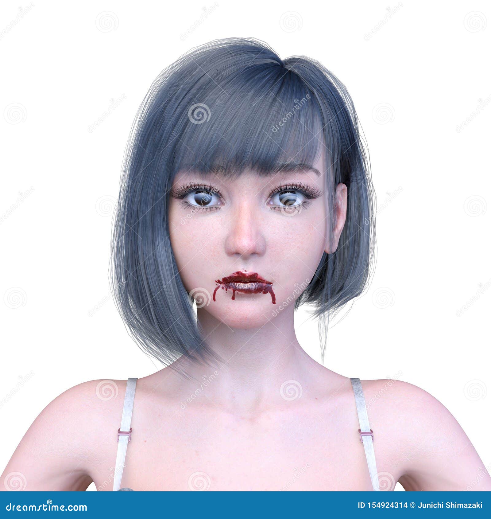 3D CG Rendering of Bloodless Girl Stock Illustration - Illustration of ...