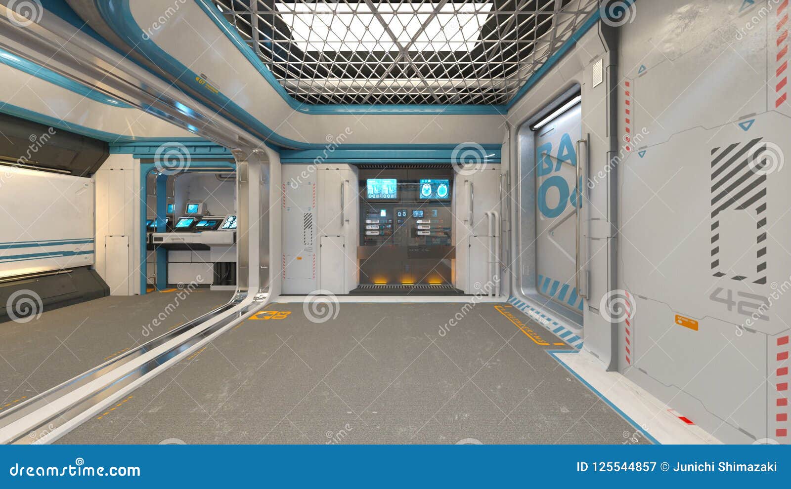 3D CG Rendering of Building Aisle Stock Illustration - Illustration of ...