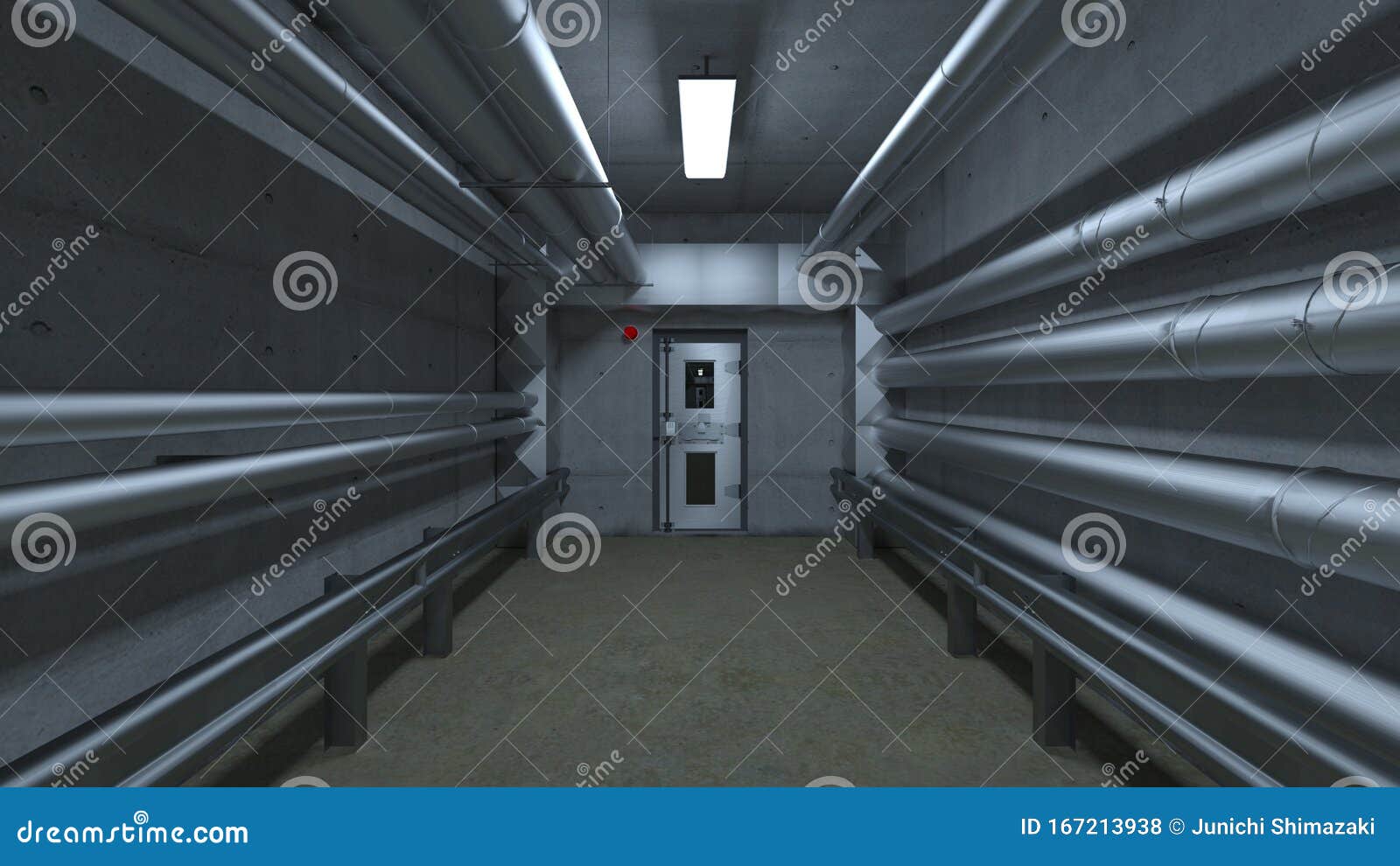 3D CG Rendering of Building Hallway Stock Illustration - Illustration ...
