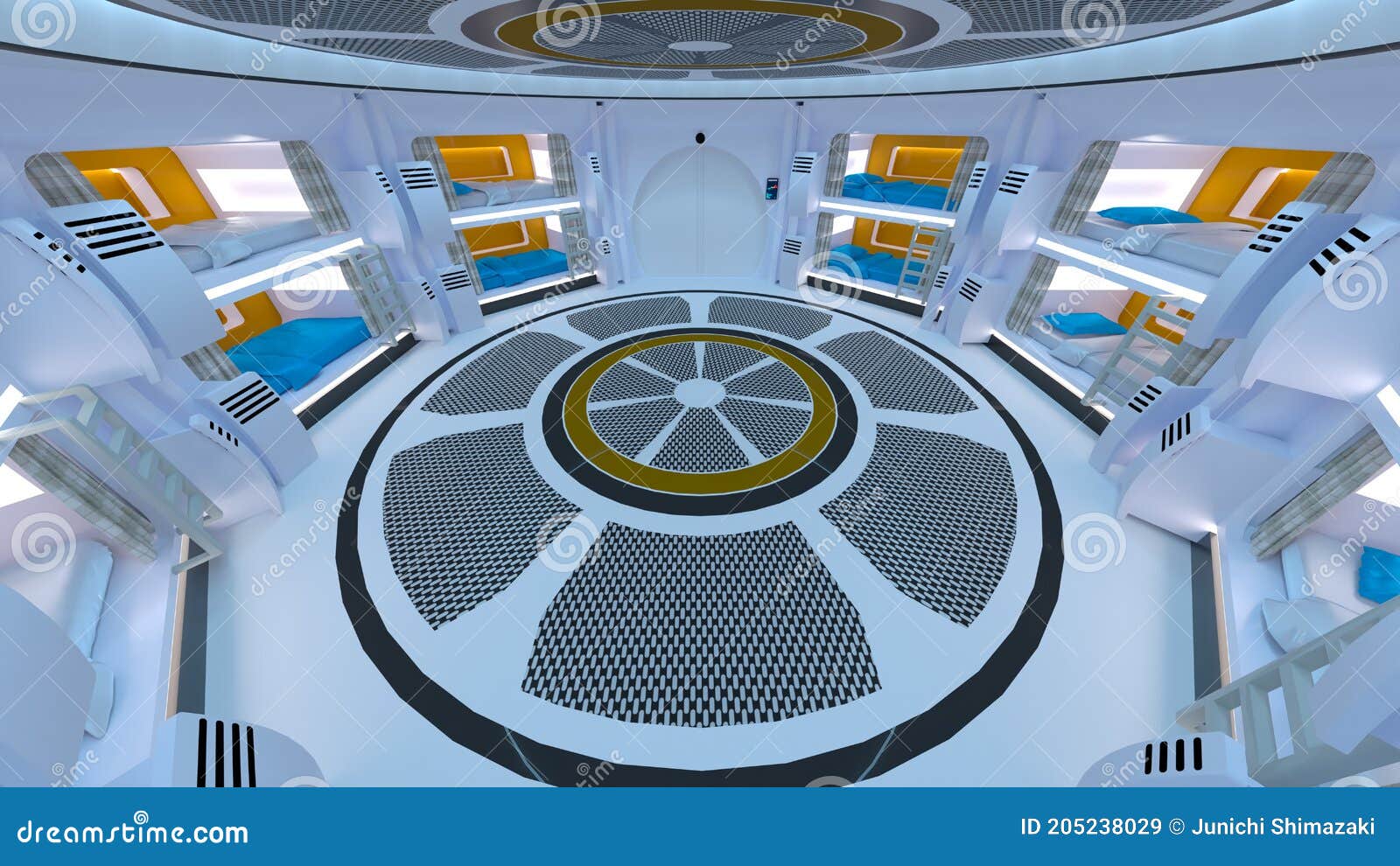 3D CG Rendering of Capsule Hotel Stock Illustration - Illustration of ...