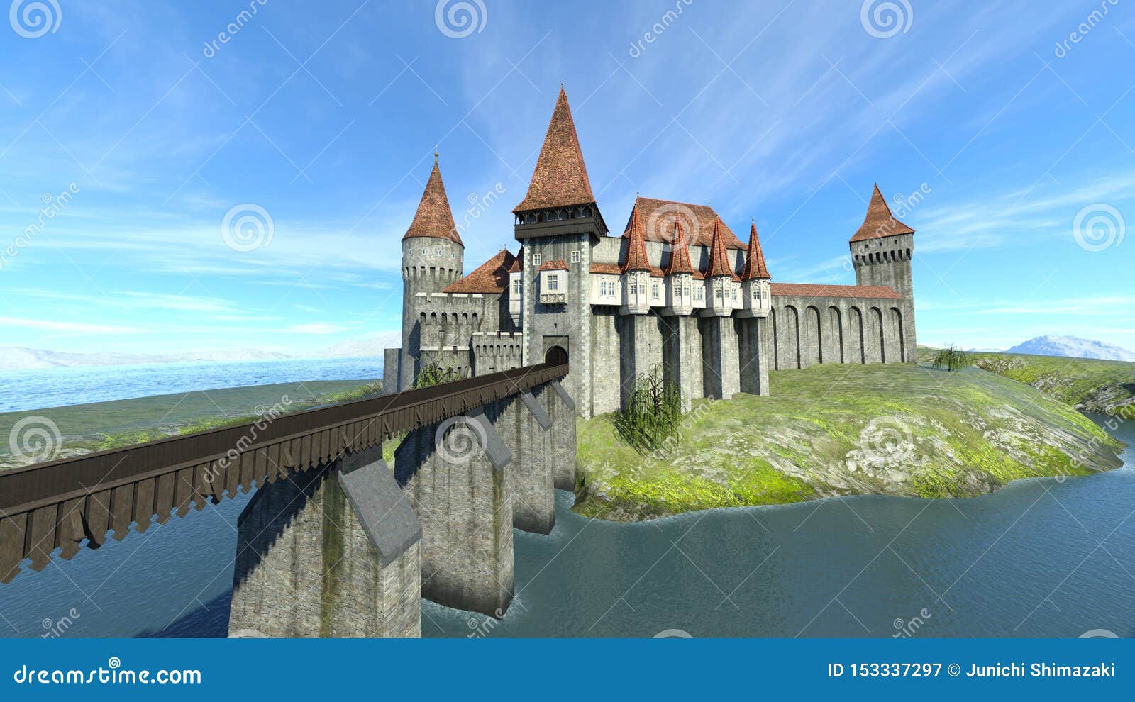 3D CG rendering of Castle stock illustration. Illustration of castle ...