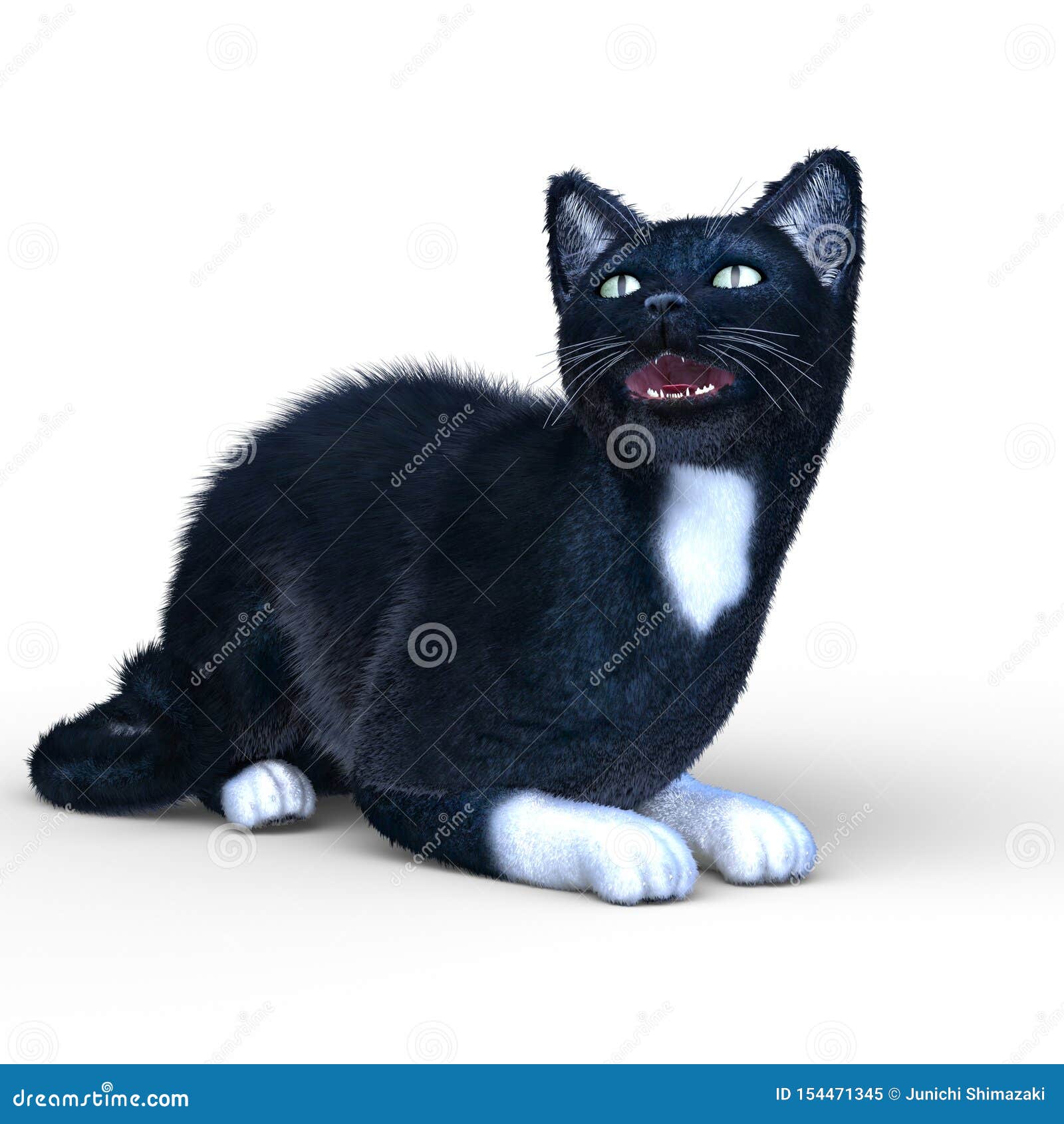 3D CG rendering of cat stock illustration. Illustration of lovely ...