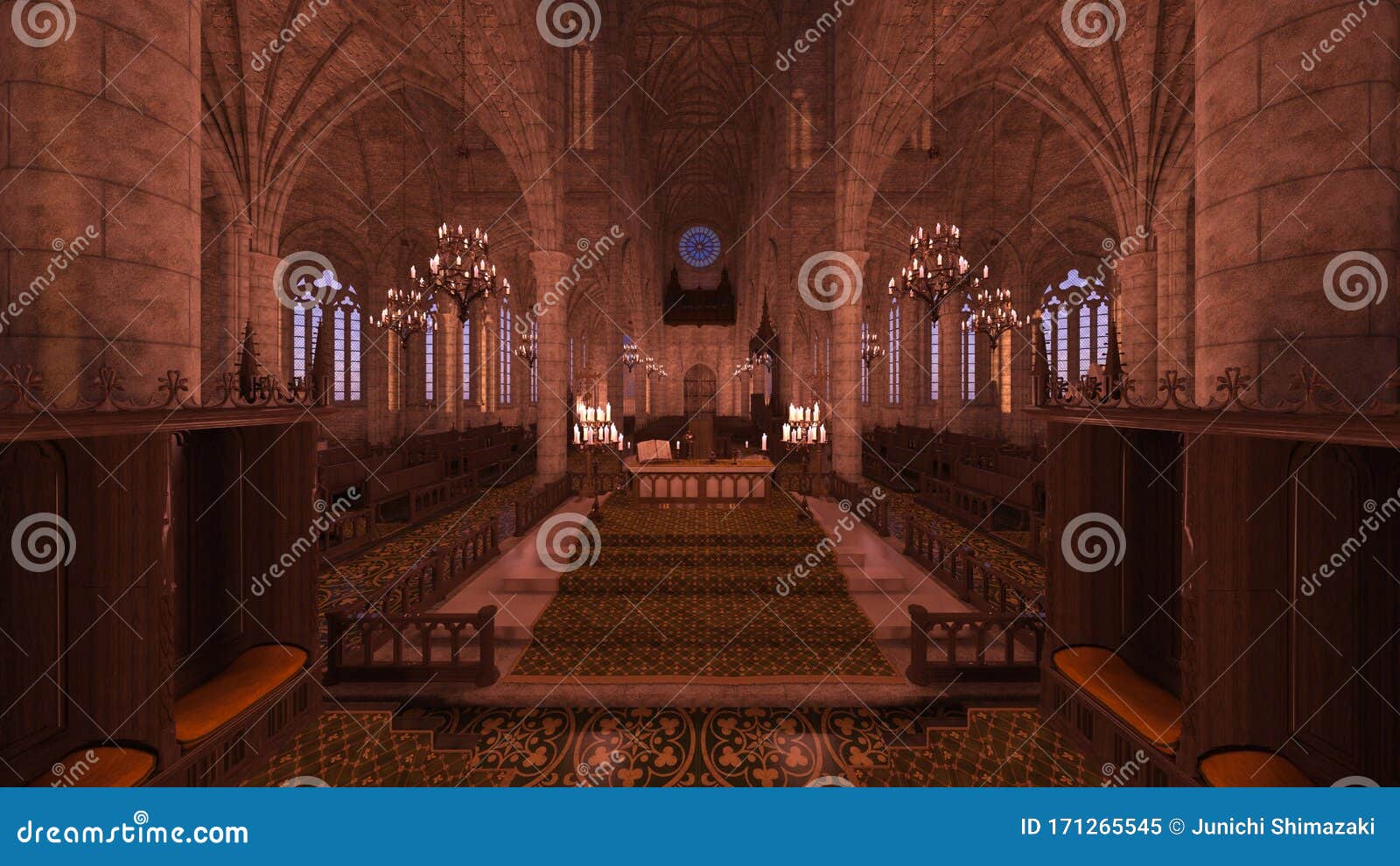 3D CG rendering of church stock illustration. Illustration of place ...