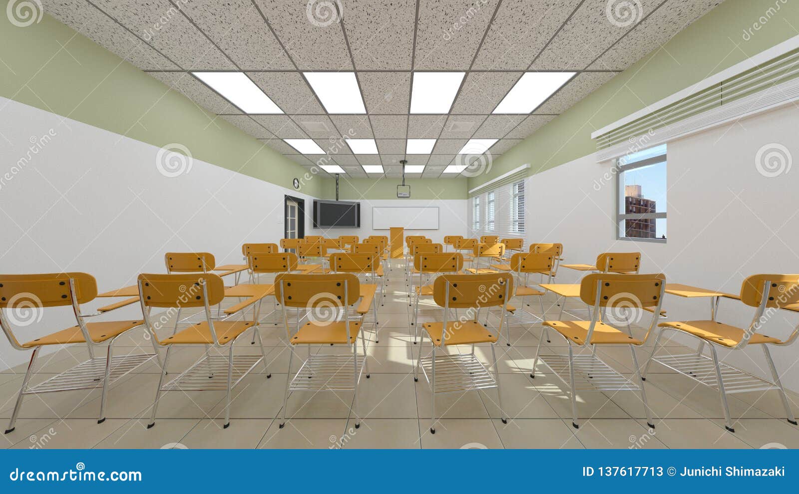 3D CG Rendering of Classroom Stock Illustration - Illustration of room ...