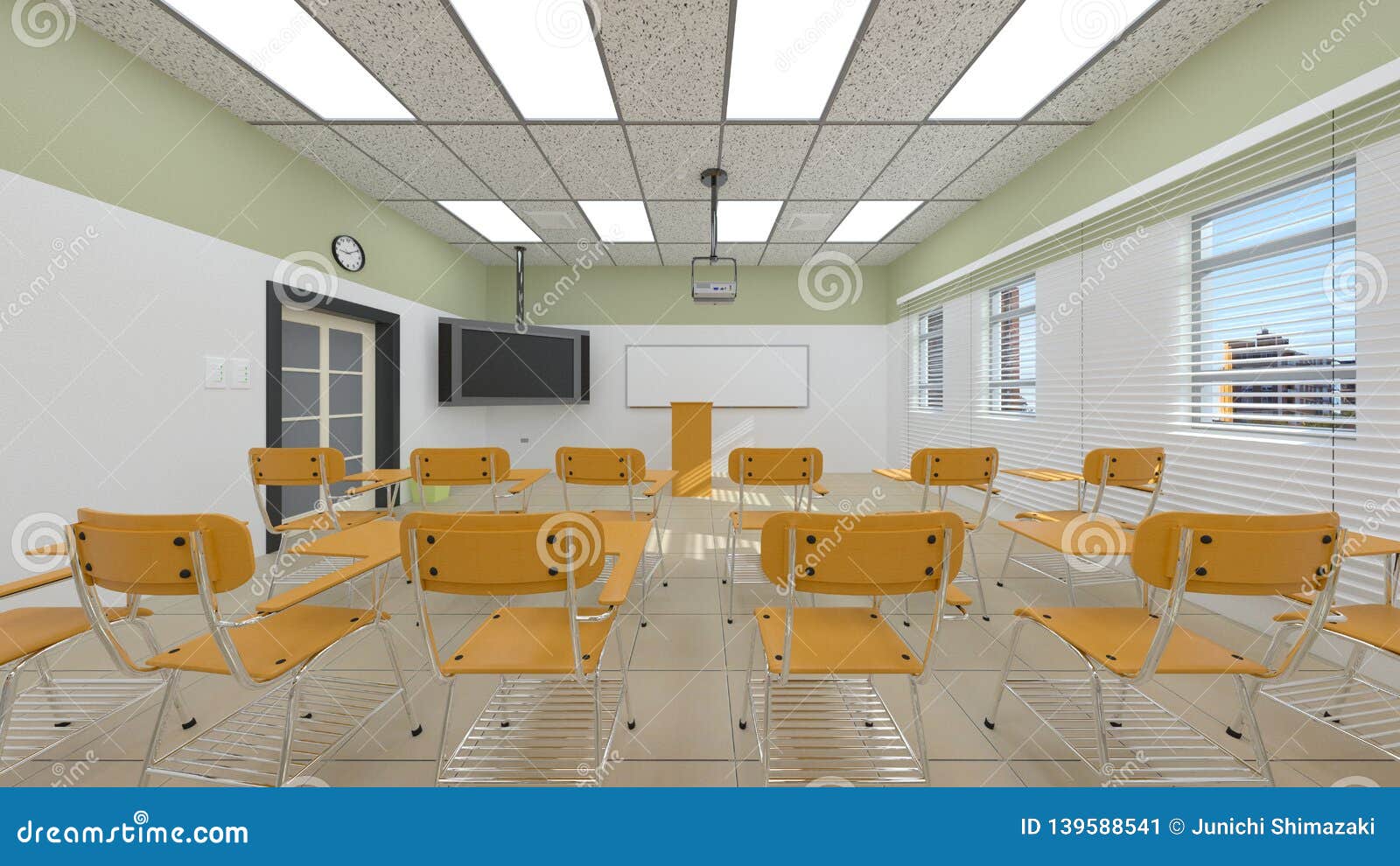 3D CG Rendering of Classroom Stock Illustration - Illustration of ...