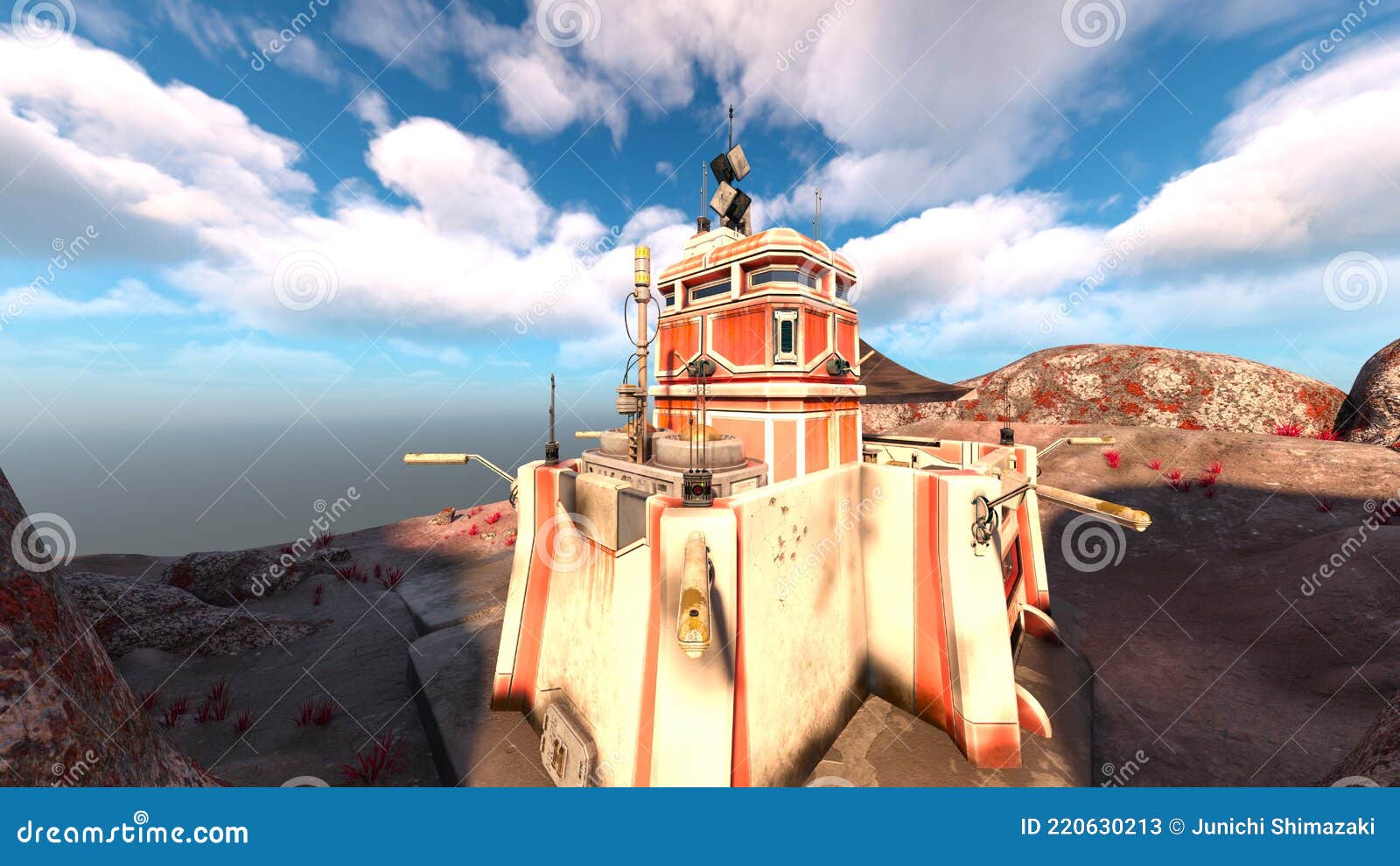 3D CG Rendering of Cliff Base Stock Illustration - Illustration of ...