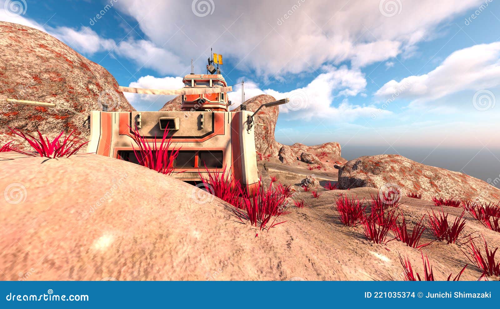 3D CG Rendering of Cliff Base Stock Illustration - Illustration of ...