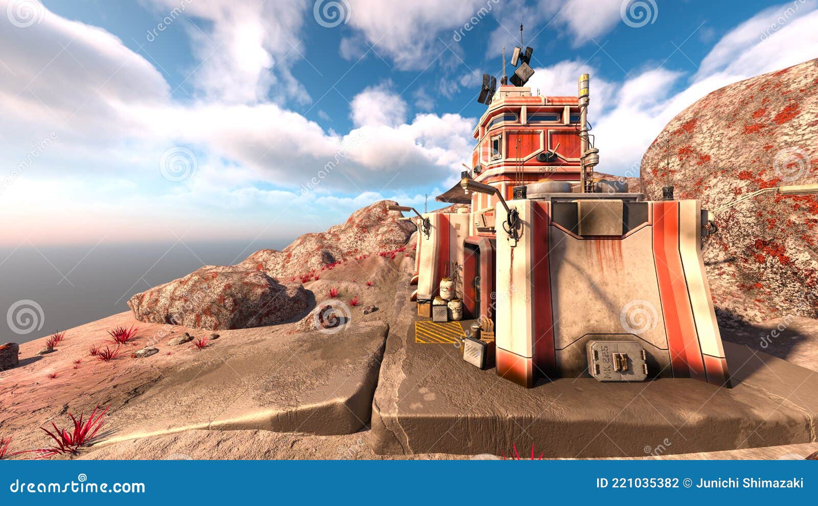 3D CG Rendering of Cliff Base Stock Illustration - Illustration of ...