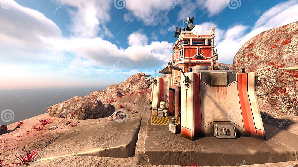 3D CG Rendering of Cliff Base Stock Illustration - Illustration of ...