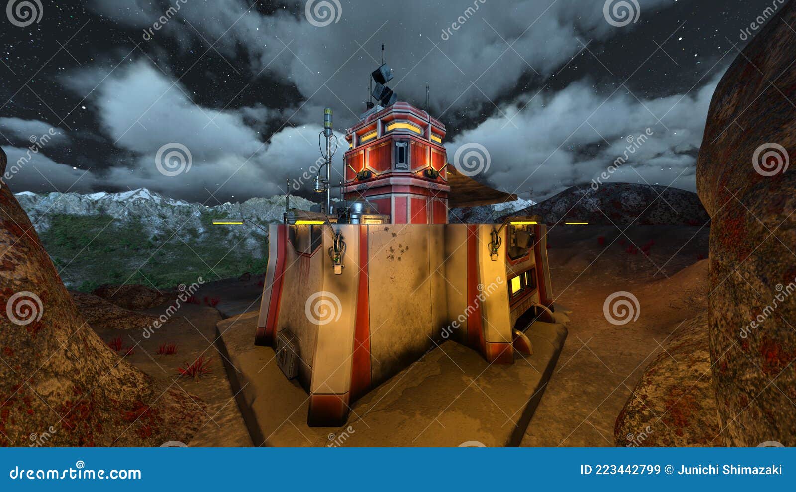 3D CG Rendering of Cliff Base Stock Illustration - Illustration of ...