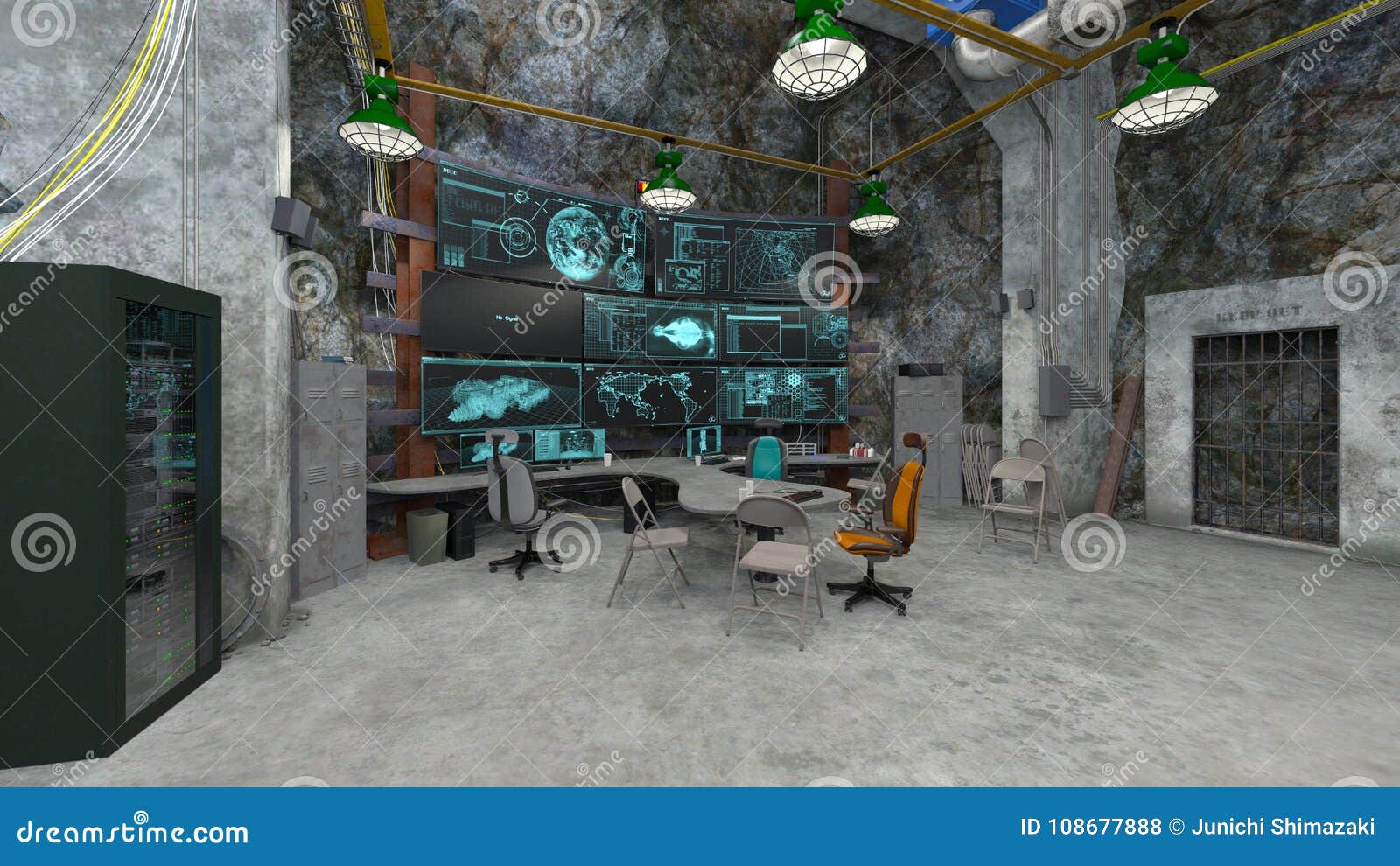 Control room stock illustration. Illustration of station - 108677888