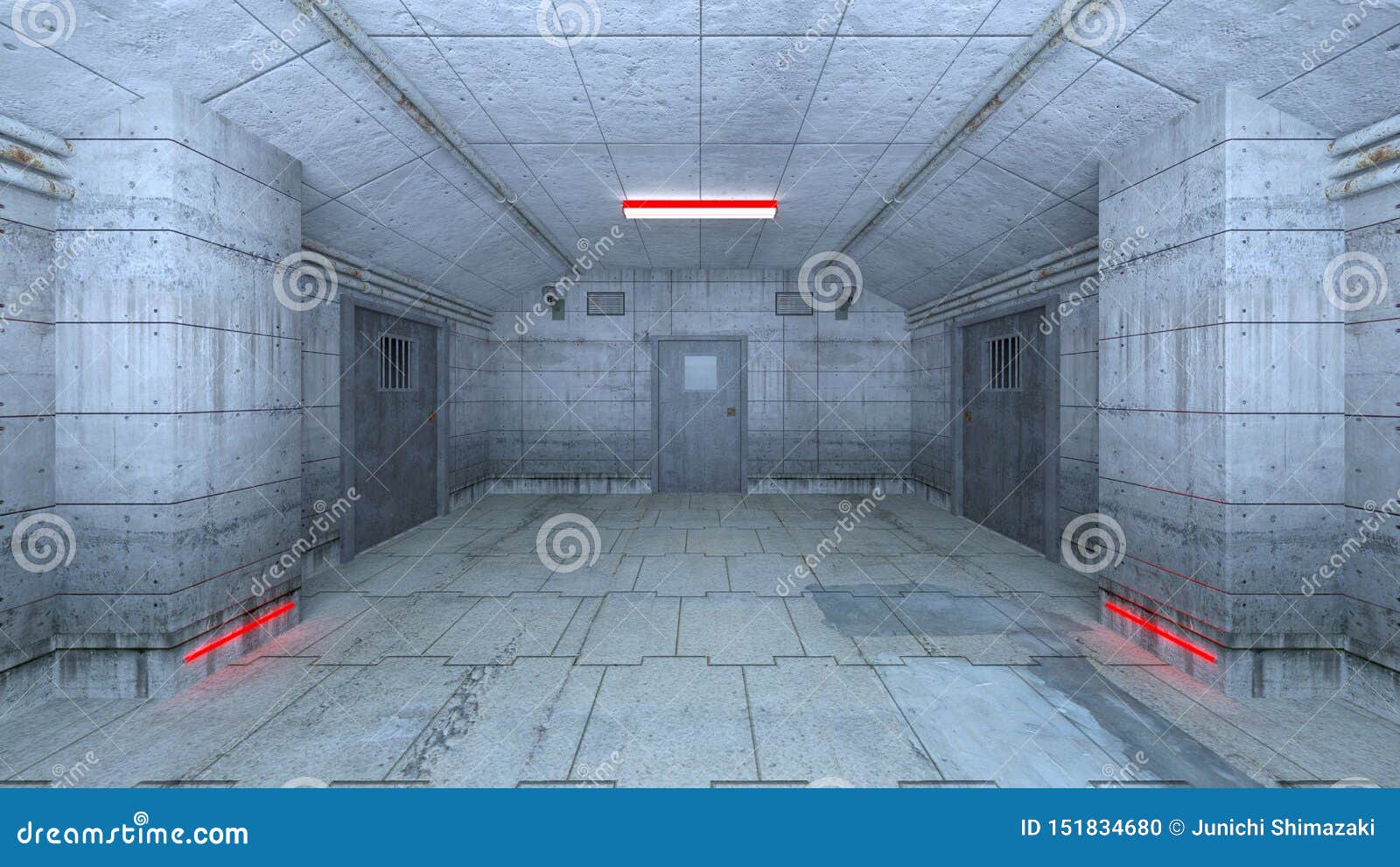 3D CG Rendering of Concrete Building Stock Illustration - Illustration ...