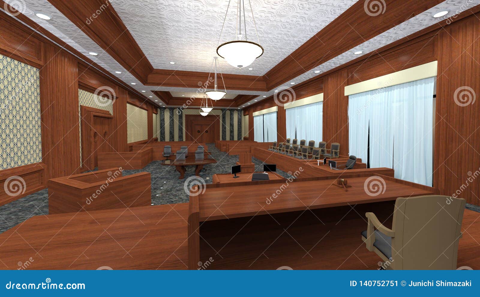 3D CG Rendering of Courthouse Stock Illustration - Illustration of ...