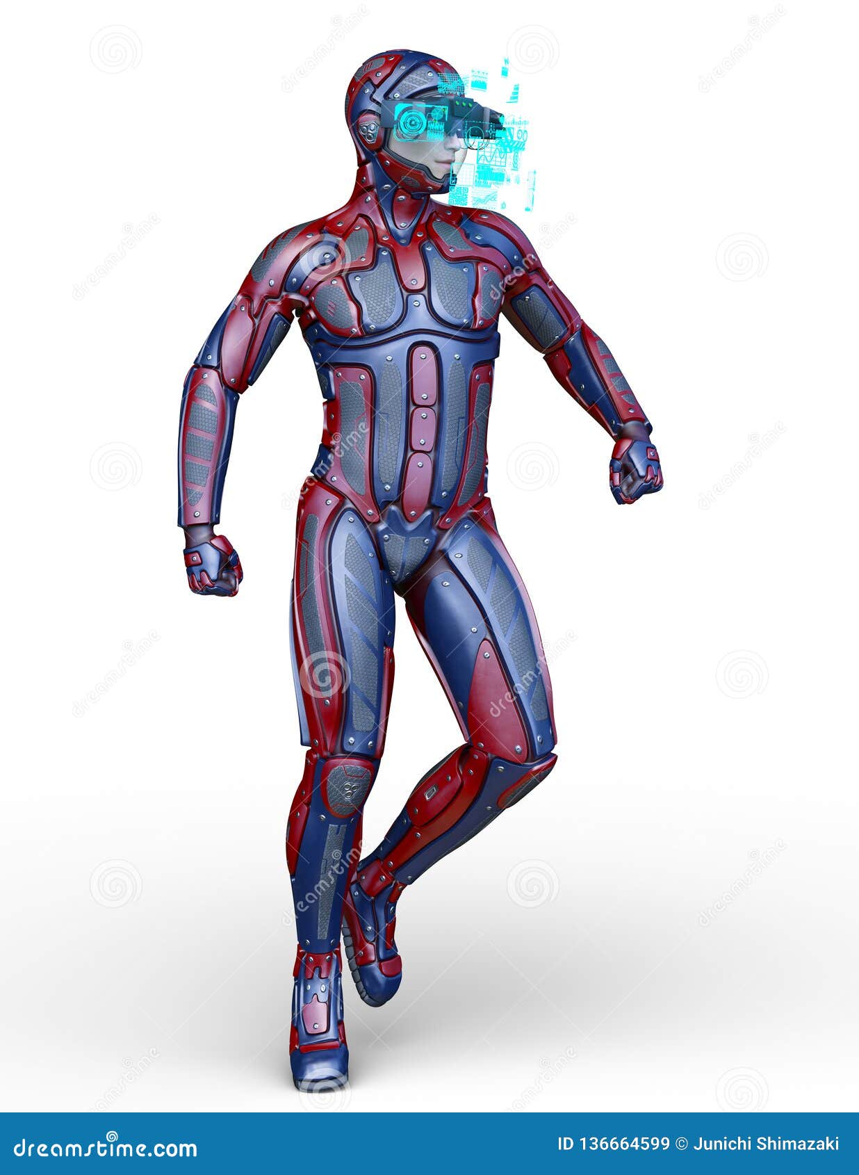 3D CG Rendering of Cyber Man Stock Illustration - Illustration of ...