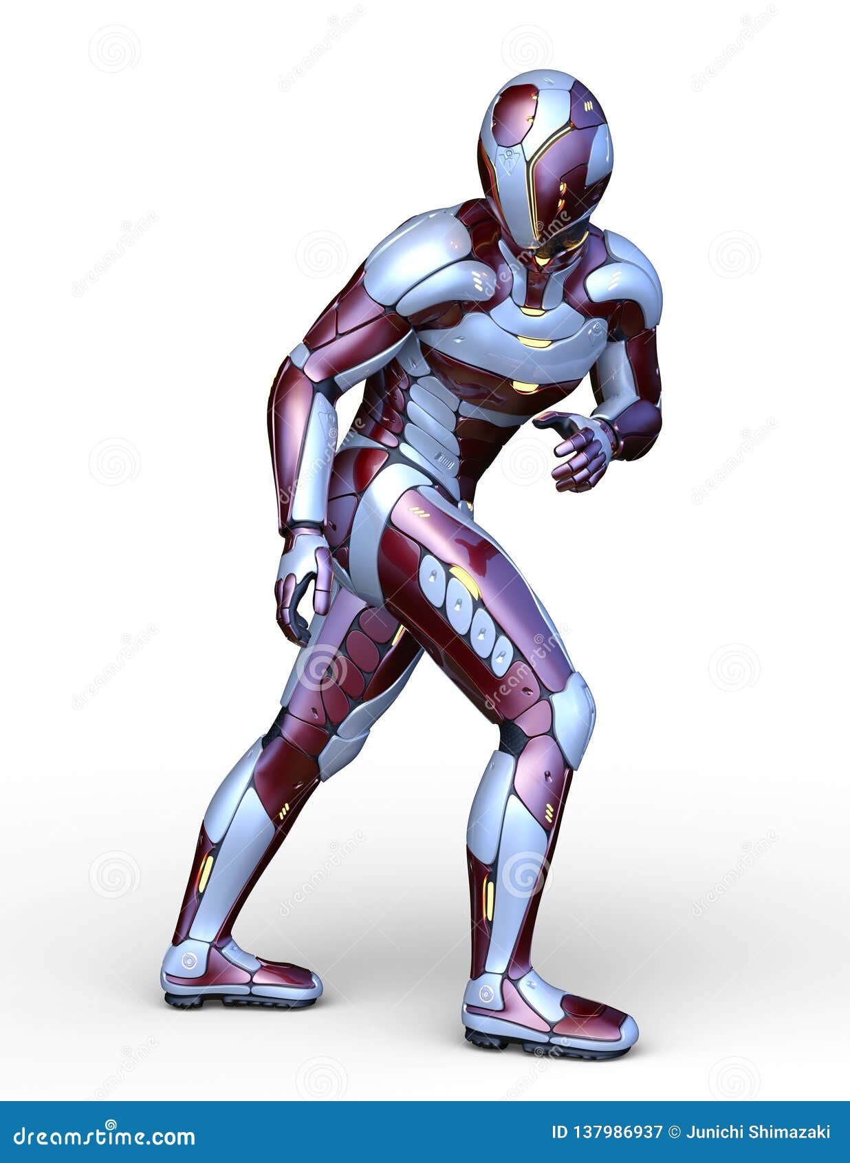 3D CG Rendering of Cyber Man Stock Illustration - Illustration of ...