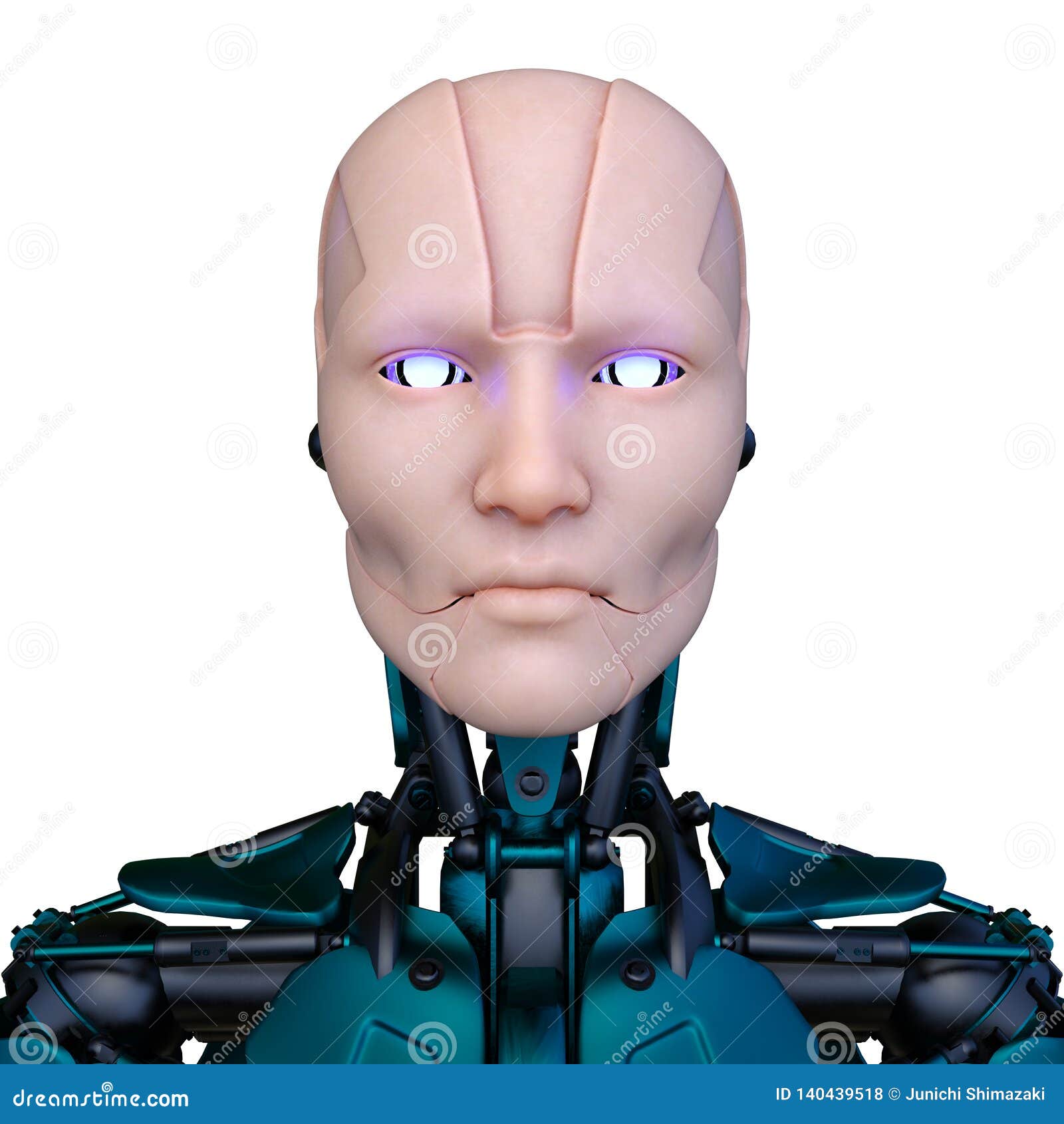 3D CG Rendering of Cyber Man Stock Illustration - Illustration of male ...