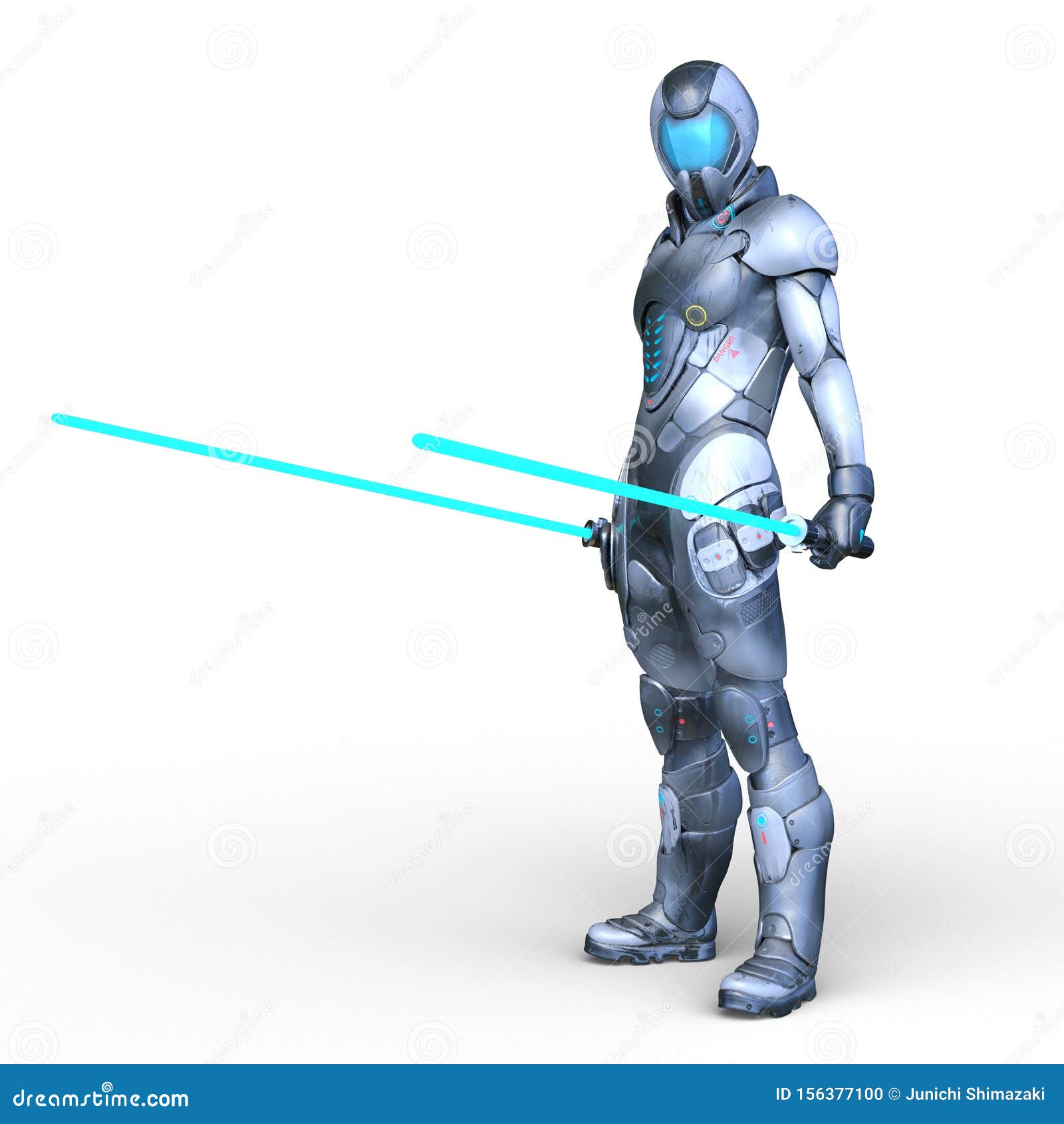 3D CG Rendering of Cyber Man Stock Illustration - Illustration of ...