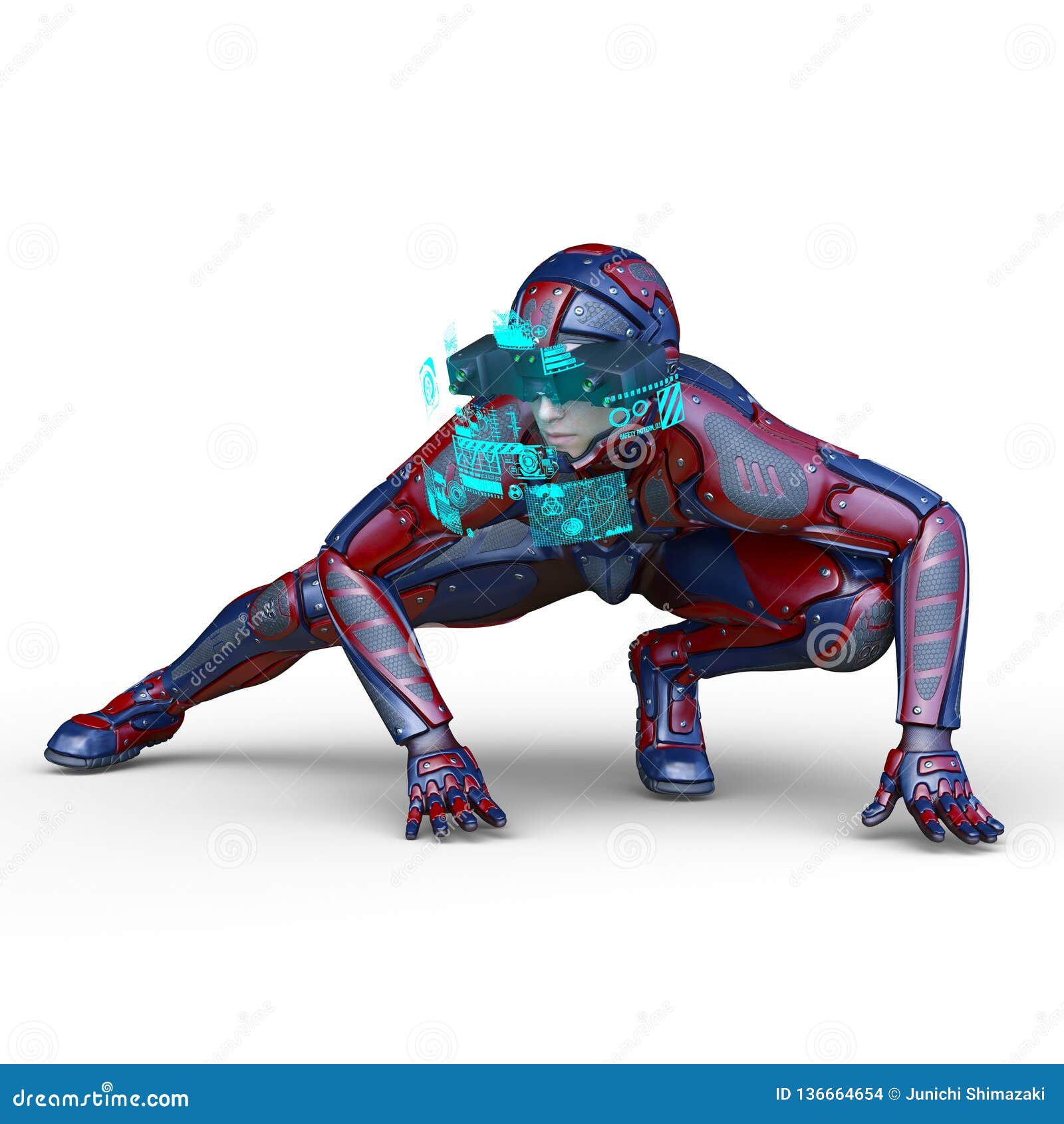 3D CG Rendering of Cyber Man Stock Illustration - Illustration of game ...