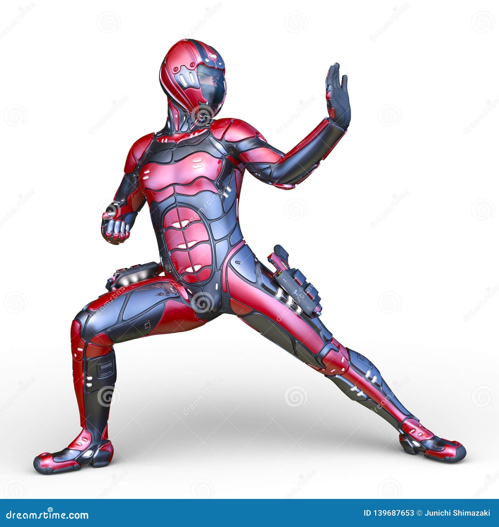 3D CG Rendering of Cyber Man Stock Illustration - Illustration of ...
